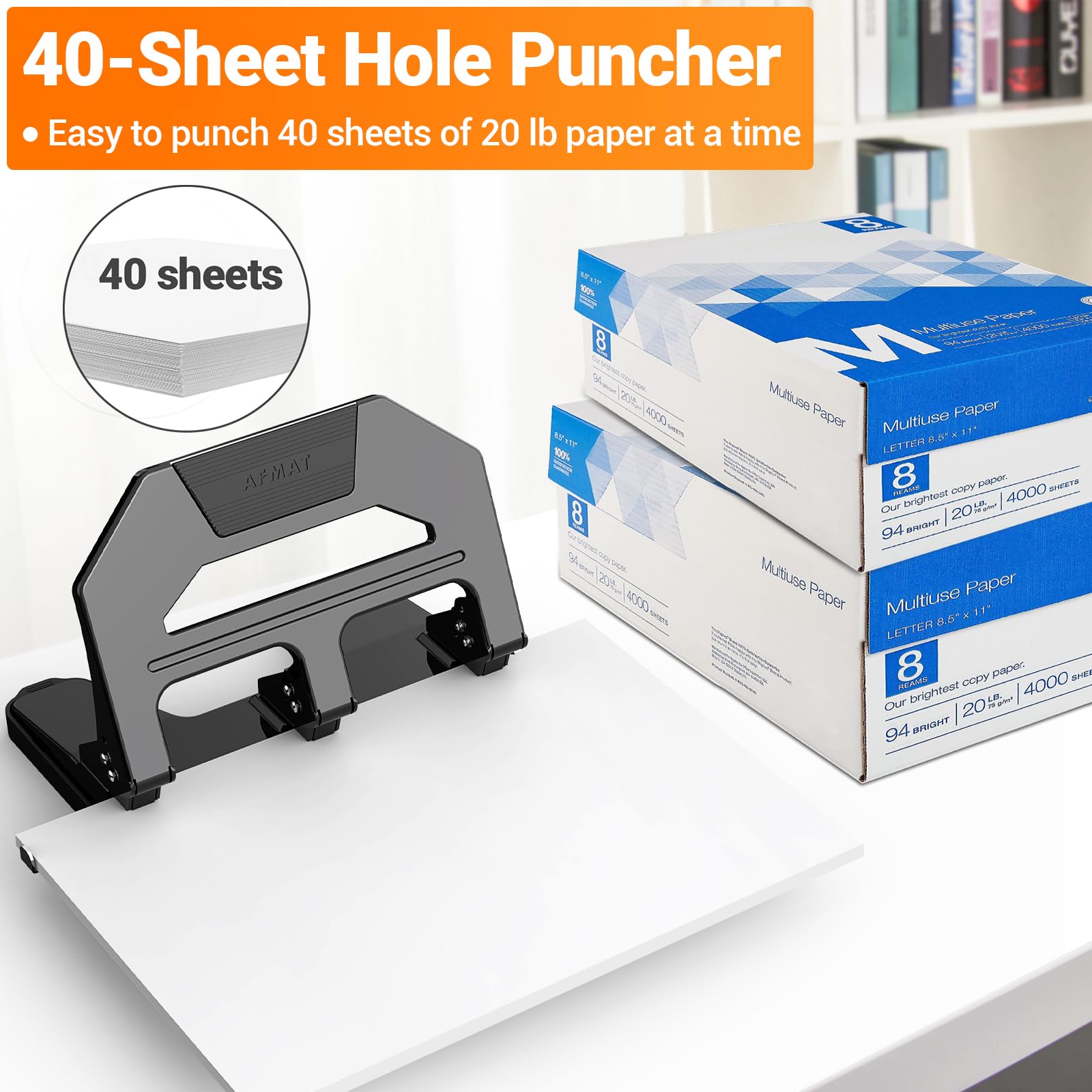 Snapklik.com : 3 Hole Puncher Heavy Duty, 40-Sheet Heavy Duty Paper ...