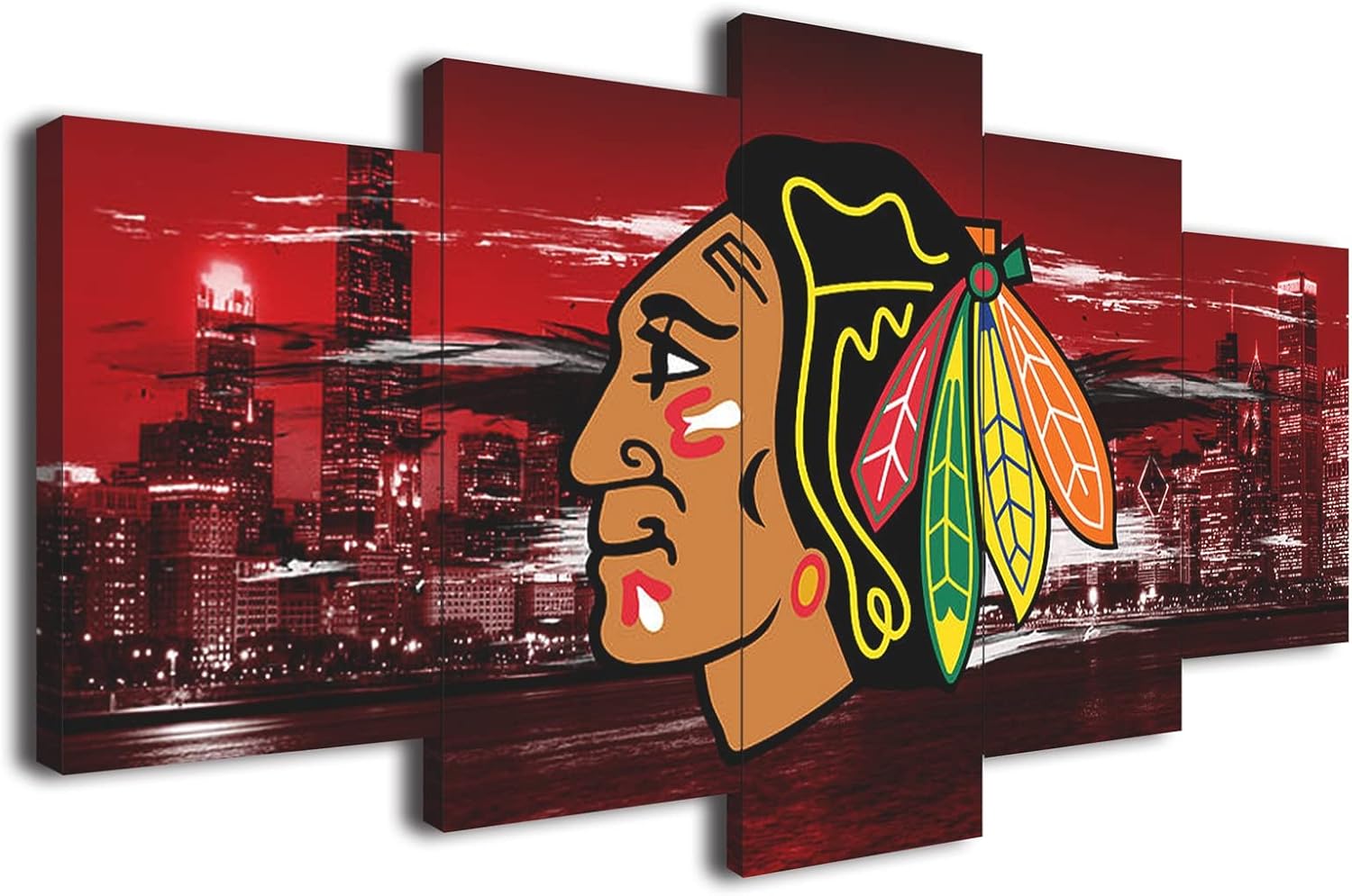 Amazon.com: Chicago Blackhawks Poster Ice Hockey Sports Canvas Wall Art ...