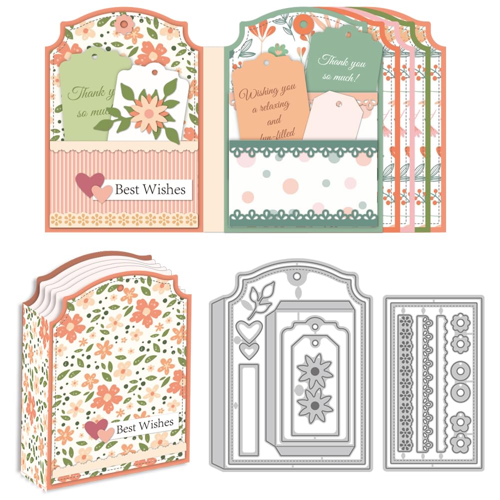 DELORIGIN 3D Label Die Cuts for Card Making, Flower Frame Cutting Dies ...