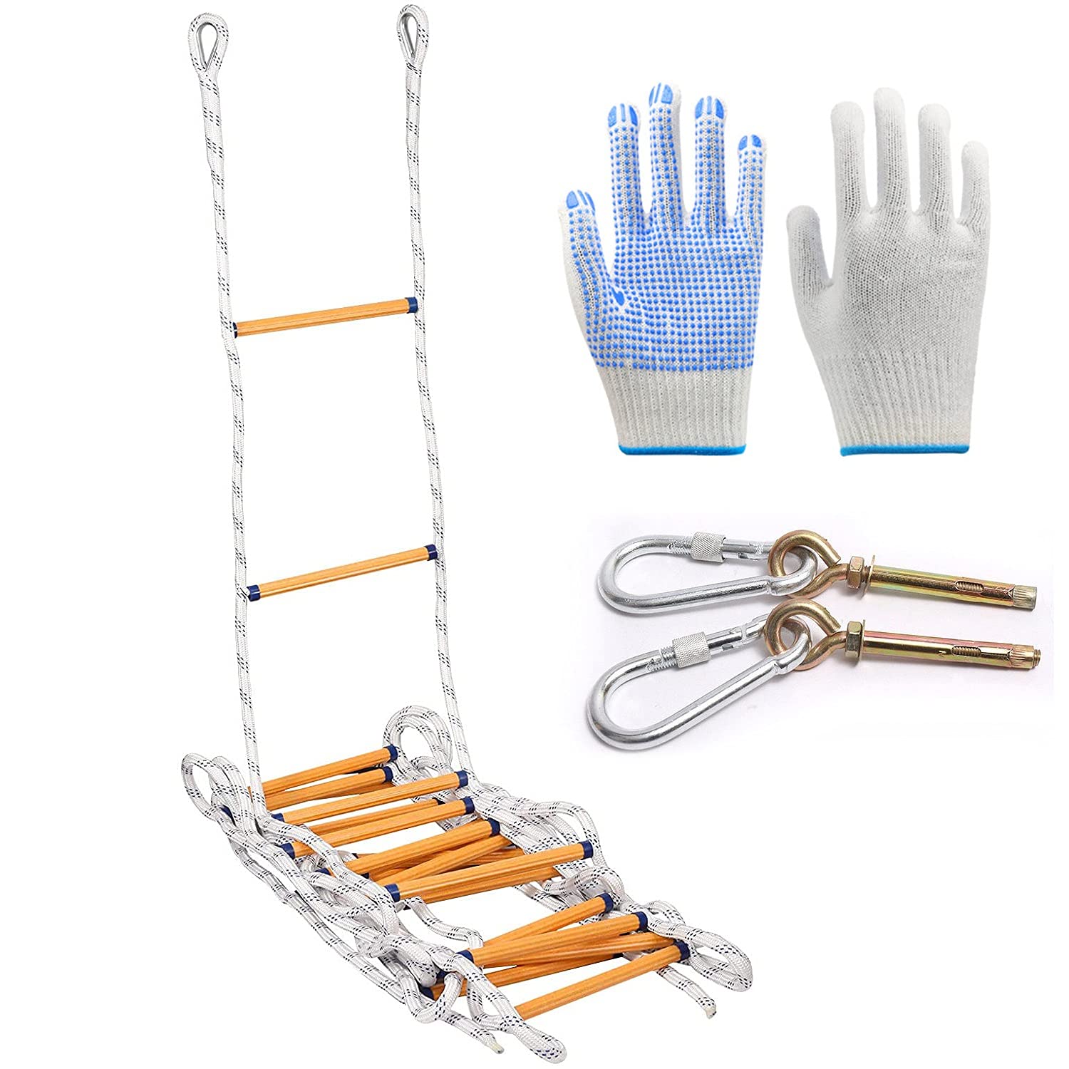 Buy URUNI Fire Escape Rope Ladder - Flame Resistant Emergency Fire ...