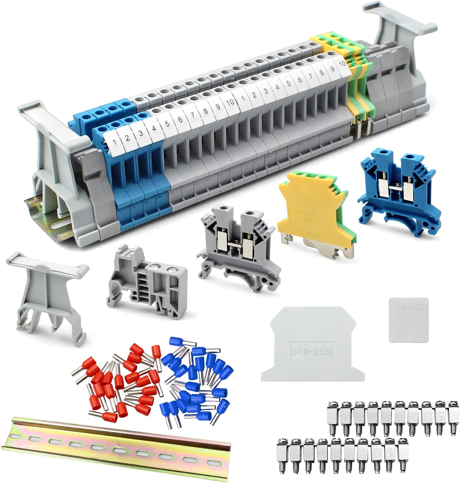 Kit de Bornier de Rail DIN, 15 Pcs Connecteur électrique Avec Levier de ...