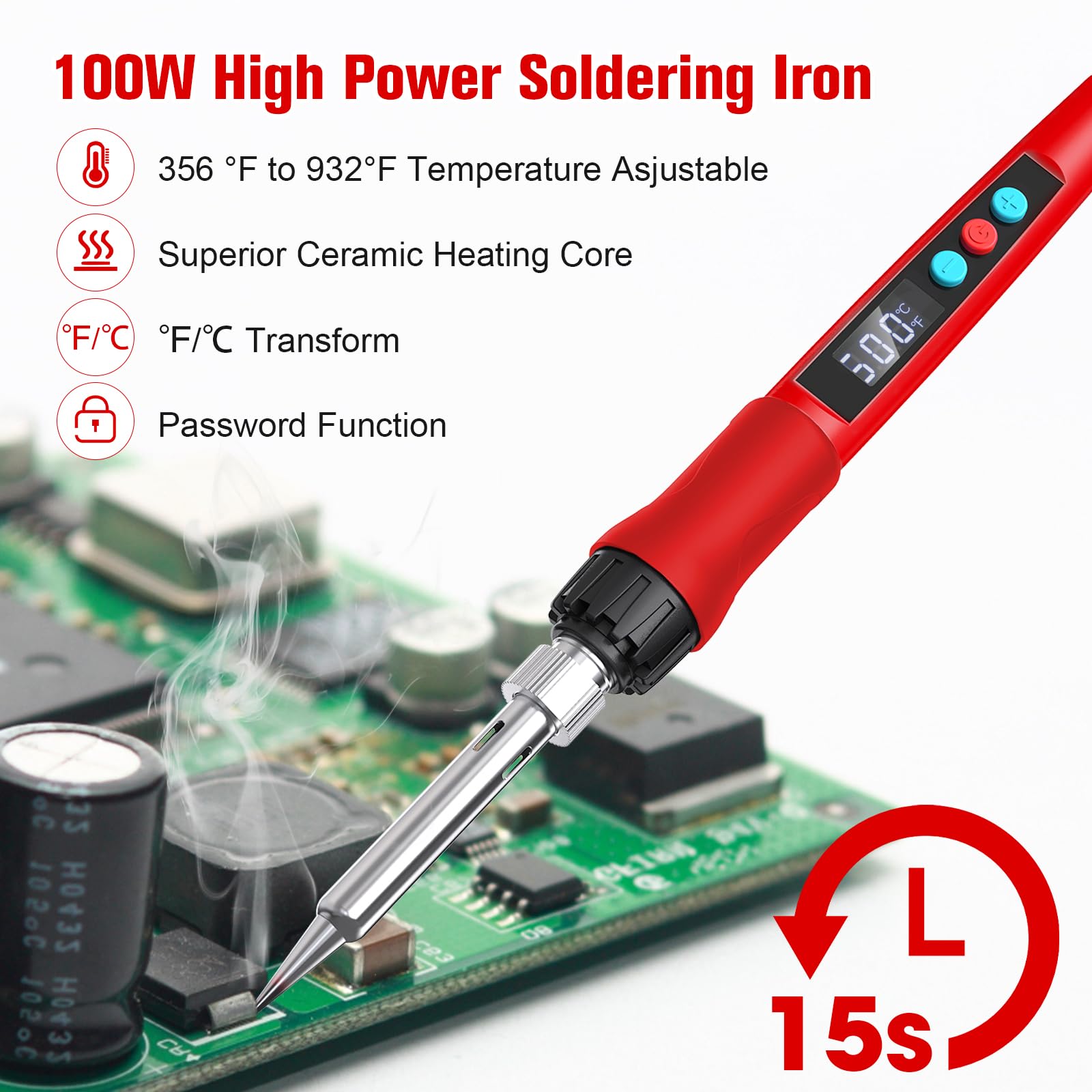 Snapklik.com : Soldering Iron Kit,100W LED Digital Solder Iron ...