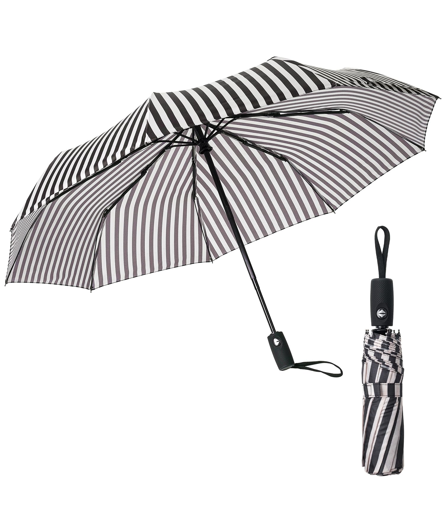 Mr Penmr Pen Windproof Travel Umbrella Zebra Stripes Automatic Compact ...