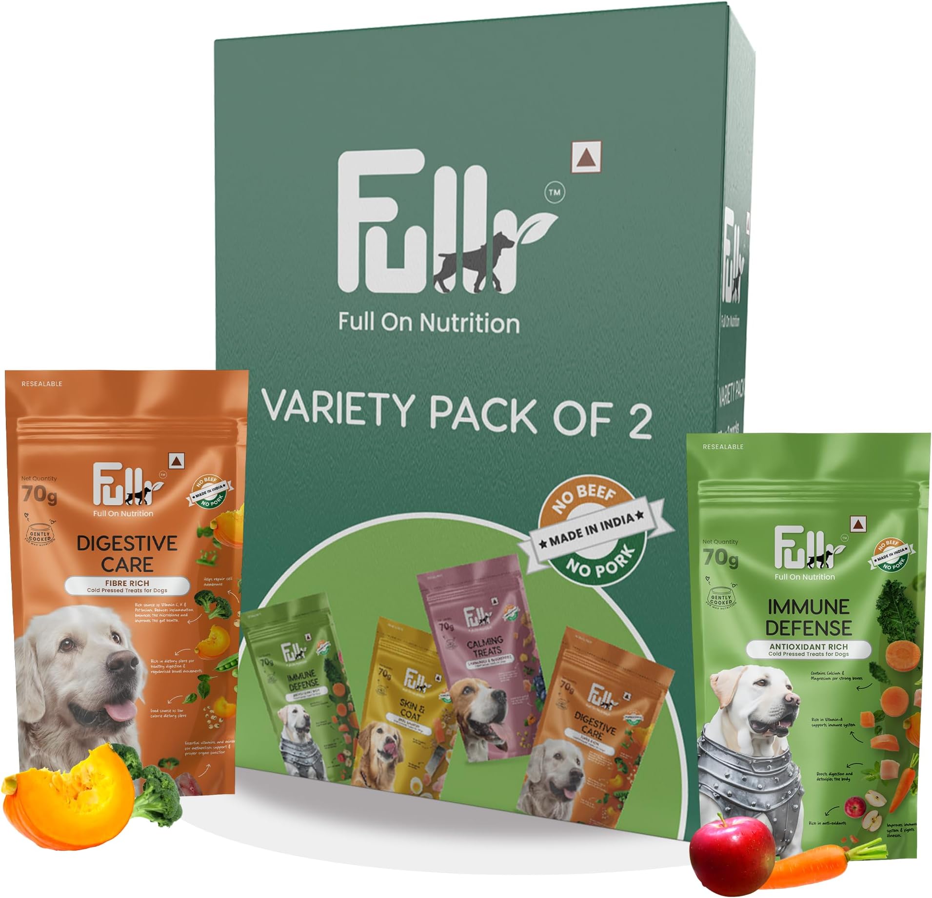 Buy Fullr Healthy Dog Treats Pack of 2, Digestive Care + Immune Defense ...