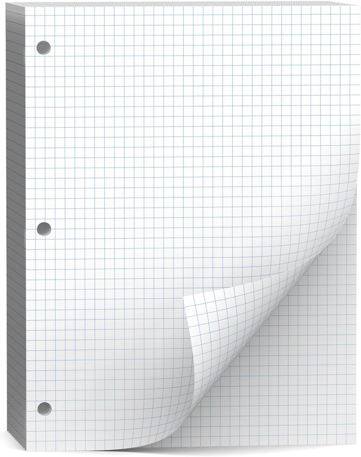 Amazon.com : Loose Leaf Graph paper 8 x 10.5, Graph Ruled Paper, 3 Hole ...