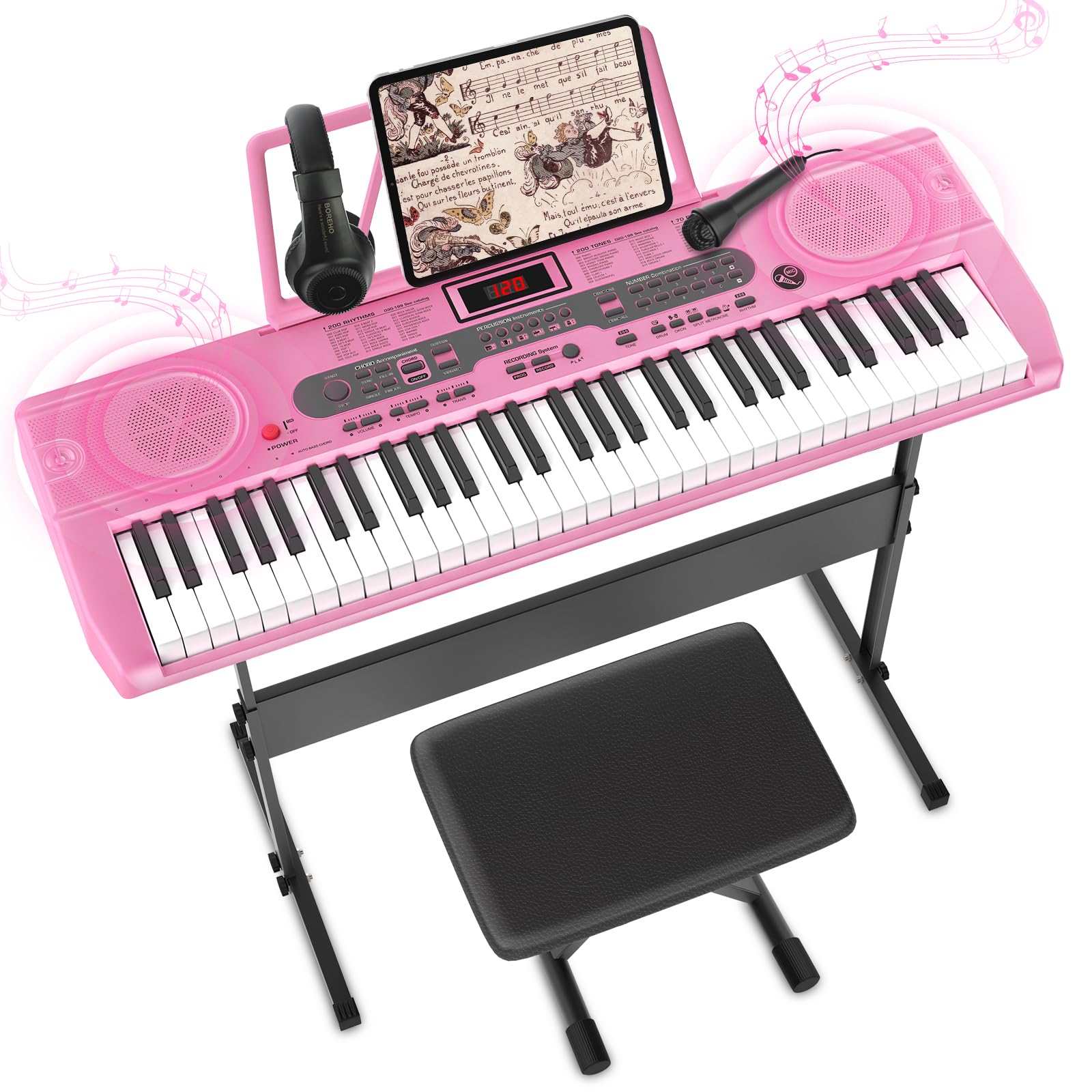 Amazon.com: Fujampe Electric Keyboard Piano W/Lighted Keys, Keyboard ...