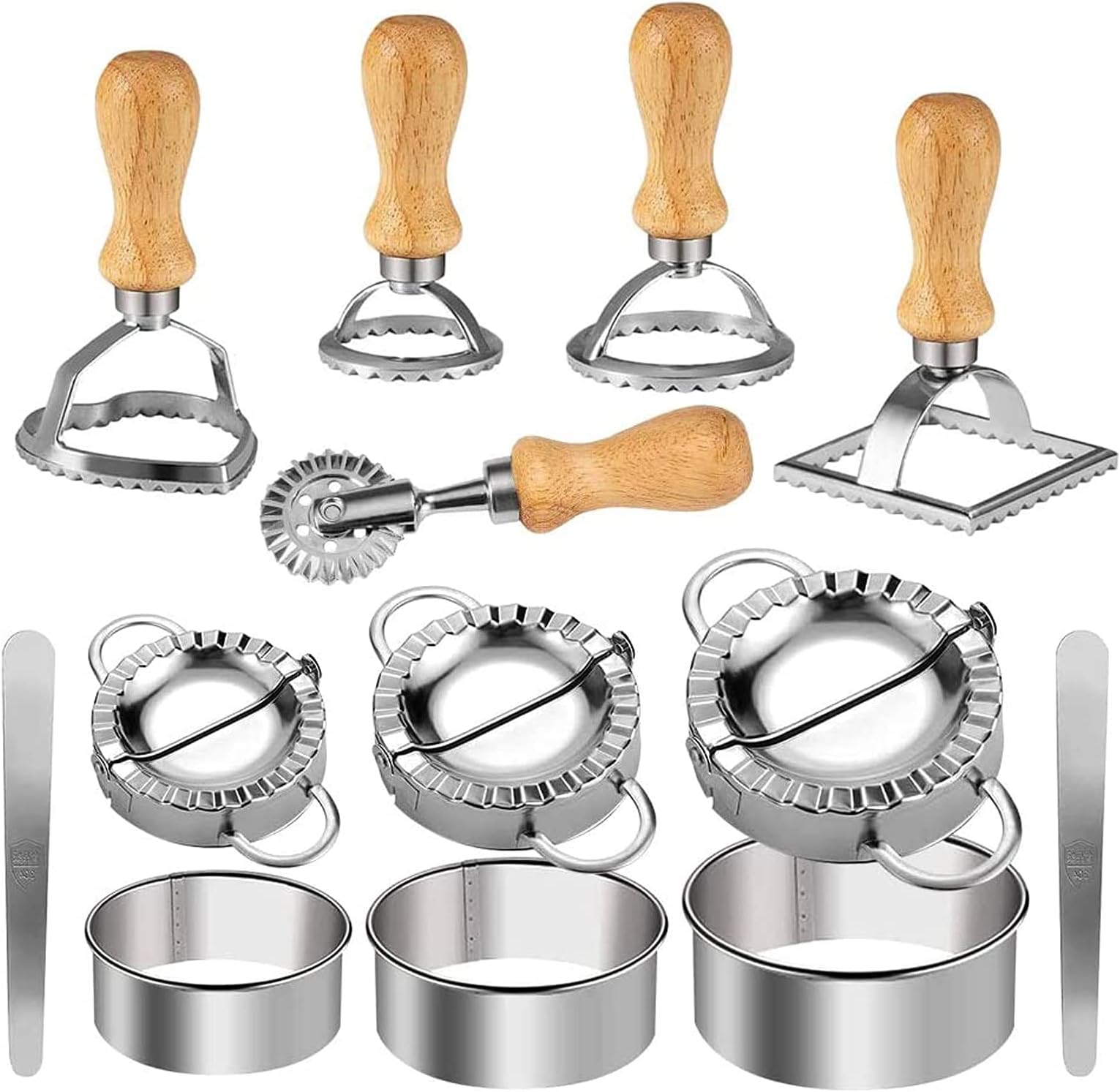 Amazon.com: zeite Dumplings Maker Set Ravioli Stamp Maker Cutter Set ...