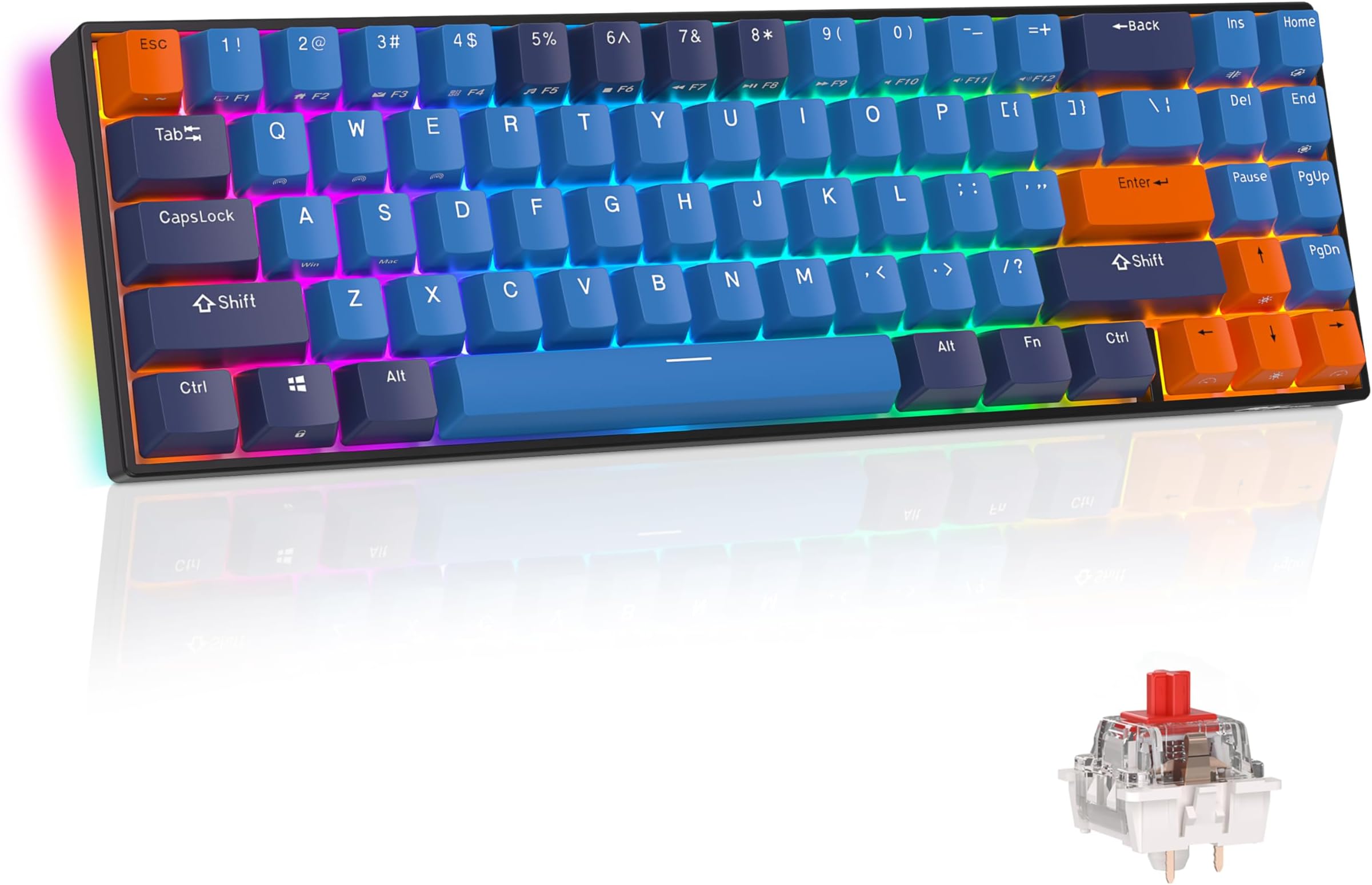 Amazon.com: RK ROYAL KLUDGE RKS70 Split Mechanical Keyboard, Wireless ...