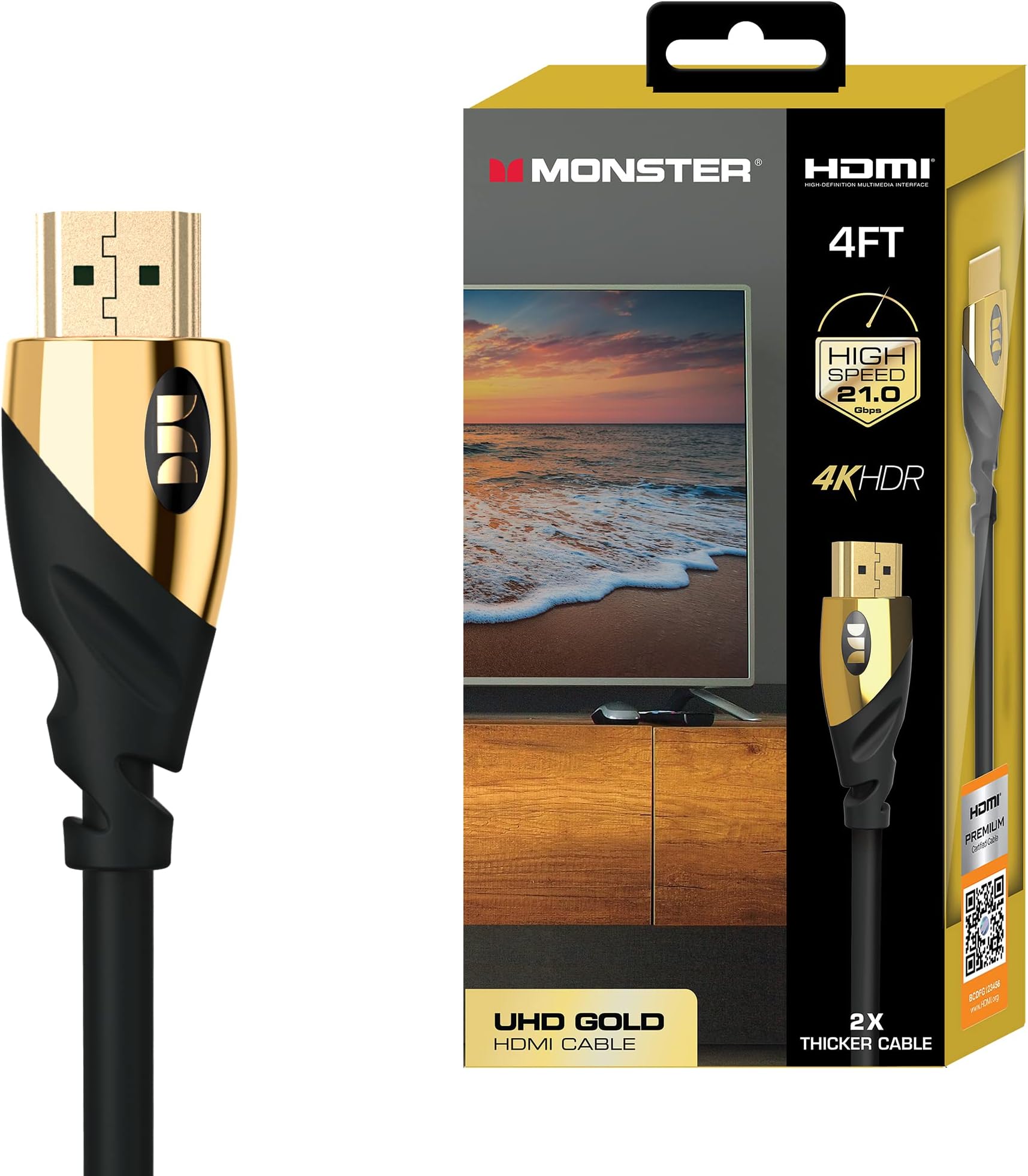 Amazon.com: Monster 6ft High Speed 4K HDR HDMI Cable with Built-in ...