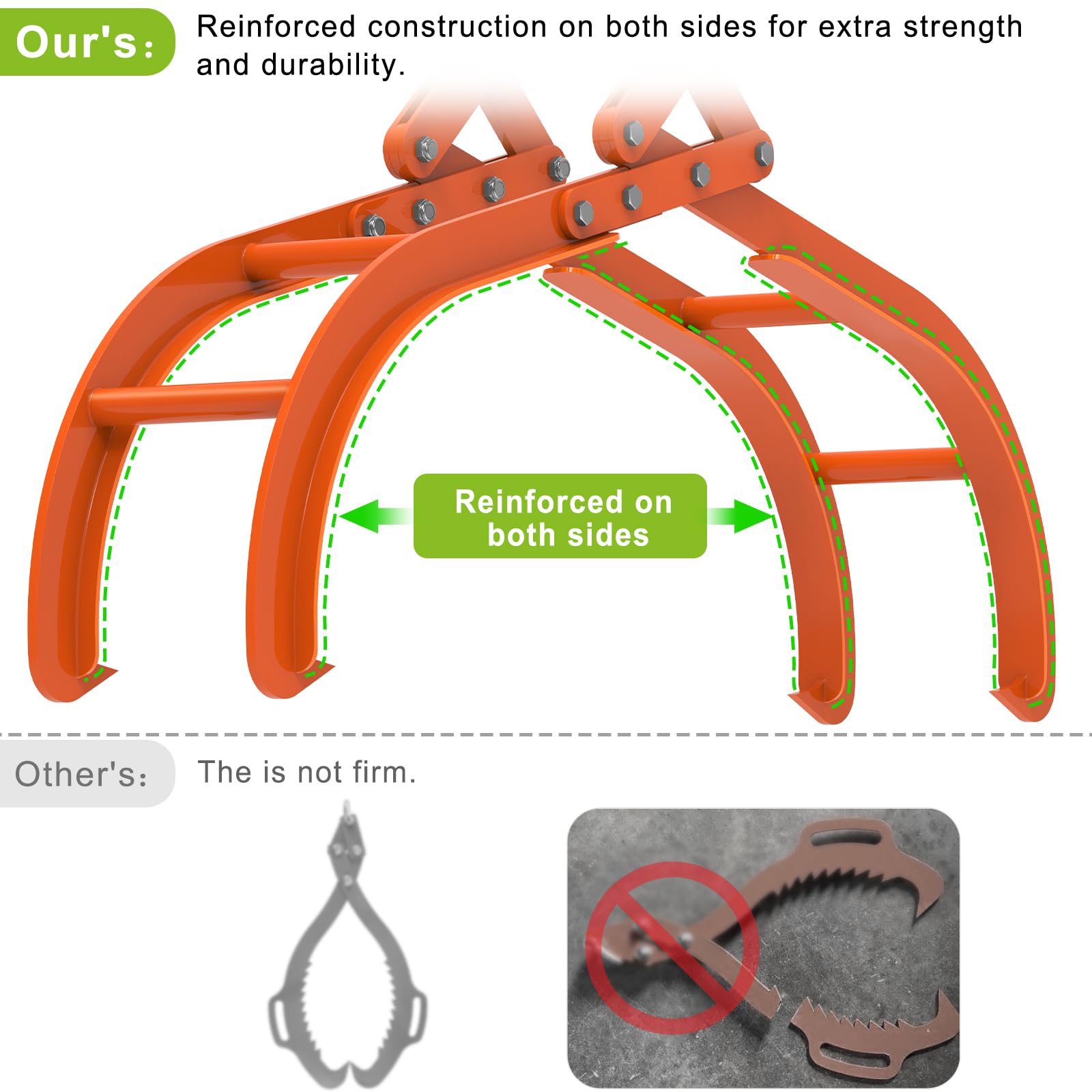 Snapklik.com : 32 Log Tongs 4 Claw Timber Claw Hook, Heavy Duty Grapple ...