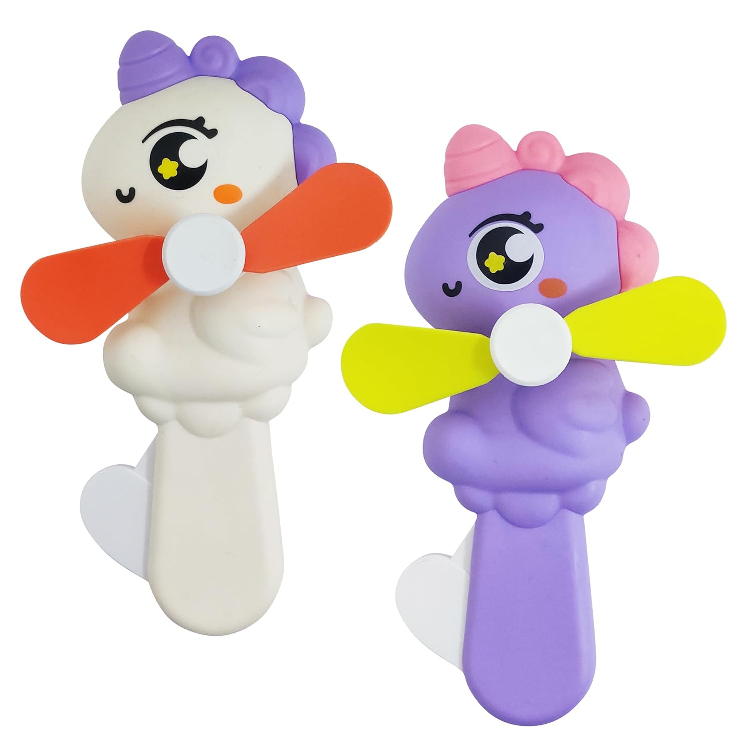 PARTEET Manual Hand Press Unicorn Fan for Kids, Small Pocket Fan for ...
