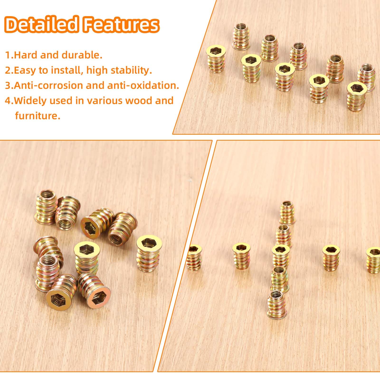 Snapklik.com : M6 X 20mm Wood Inserts Bolt Furniture Screw In Nut ...