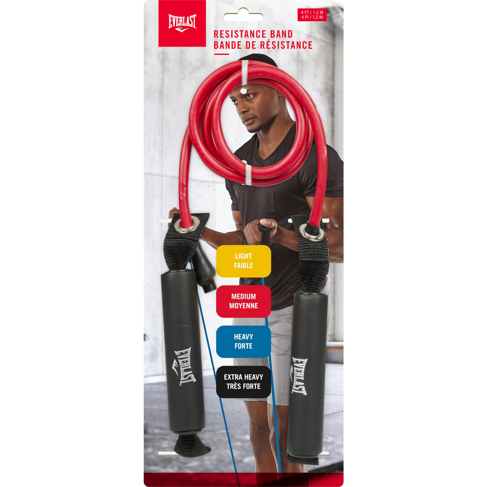 Padded Handle Fitness Equipment Everlast Heavy Resistance Band - Latex ...