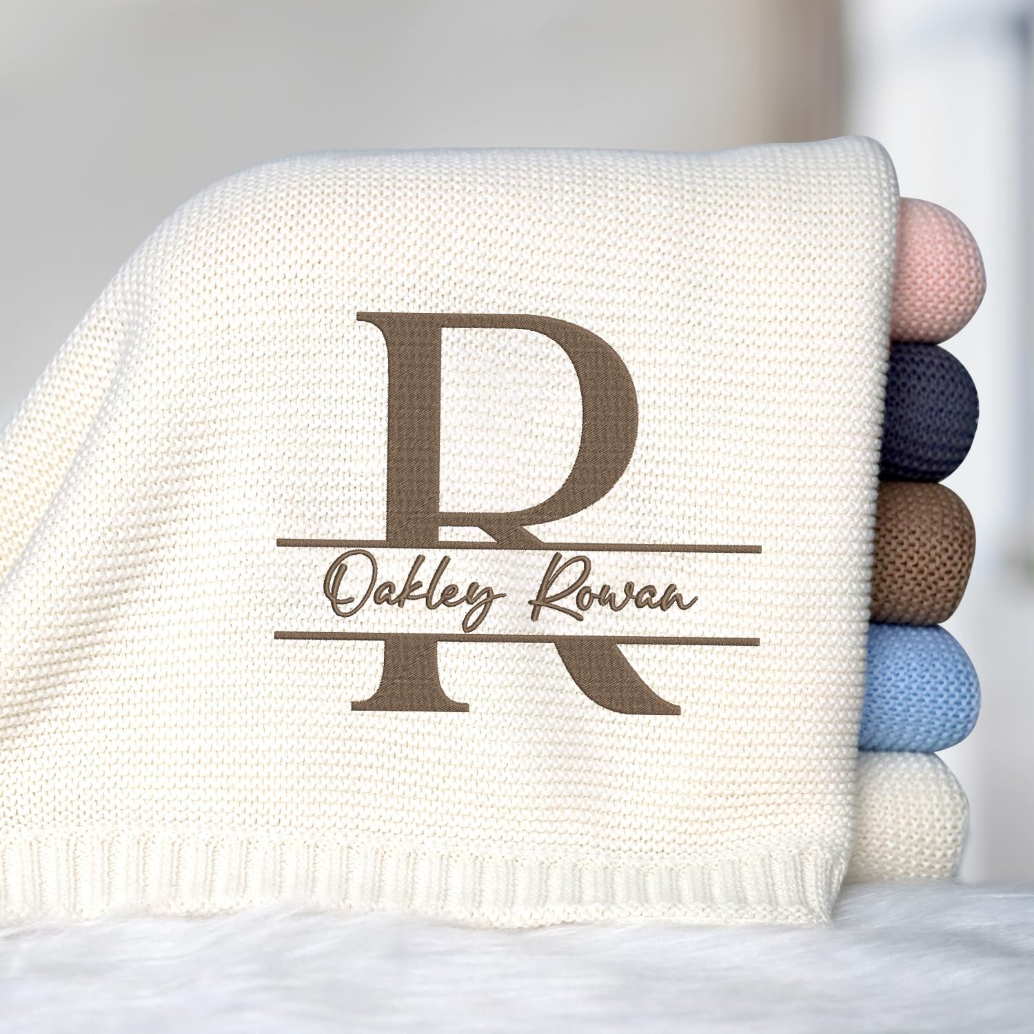 Amazon.com: FELIZSTORE Personalized Baby Blanket Gifts - Knit Baby ...