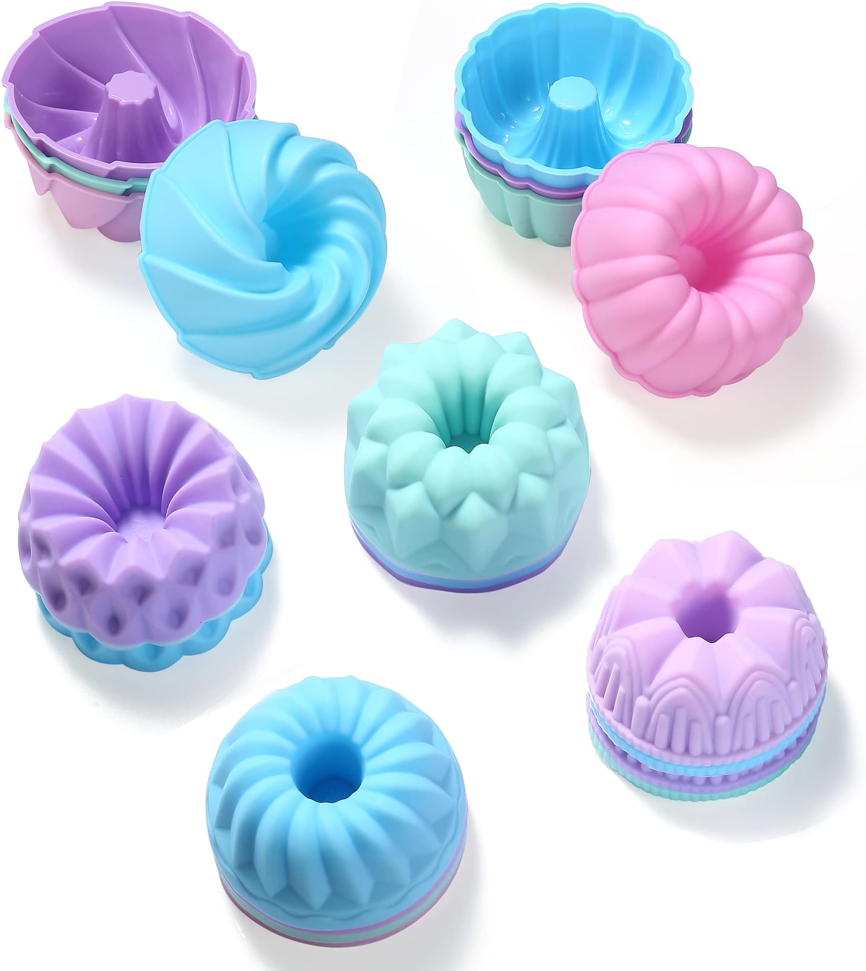 Amazon.com: Jell-Cell Silicone Donut Mold for Baking Cupcake,12 Pieces ...