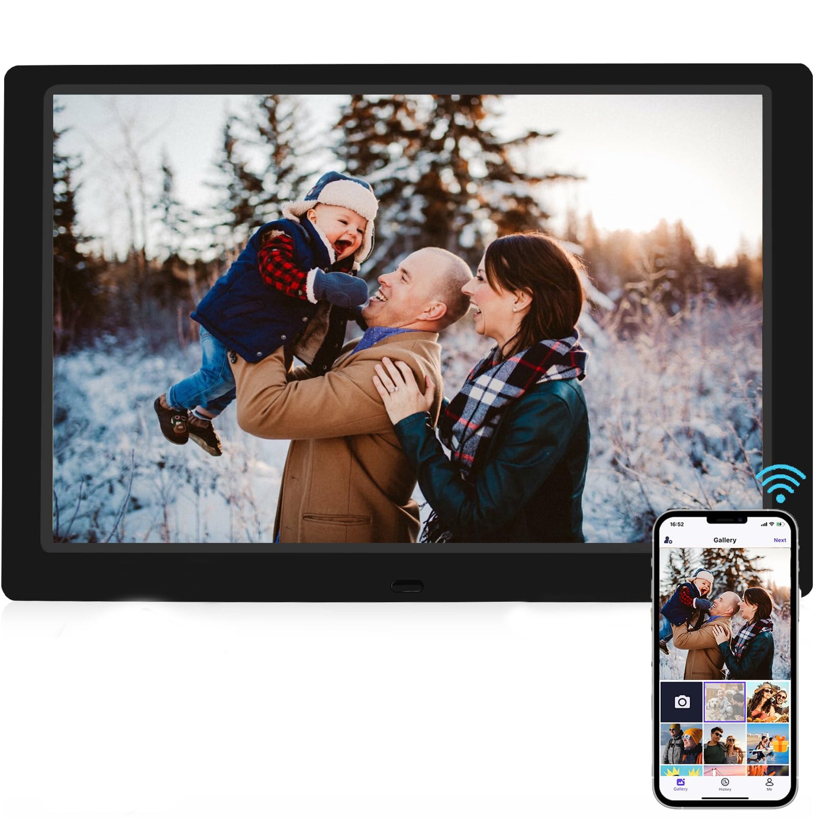 Portaretratos Digital Wifi, Marco de Fotos Digital de 10,1 Pulgadas ...