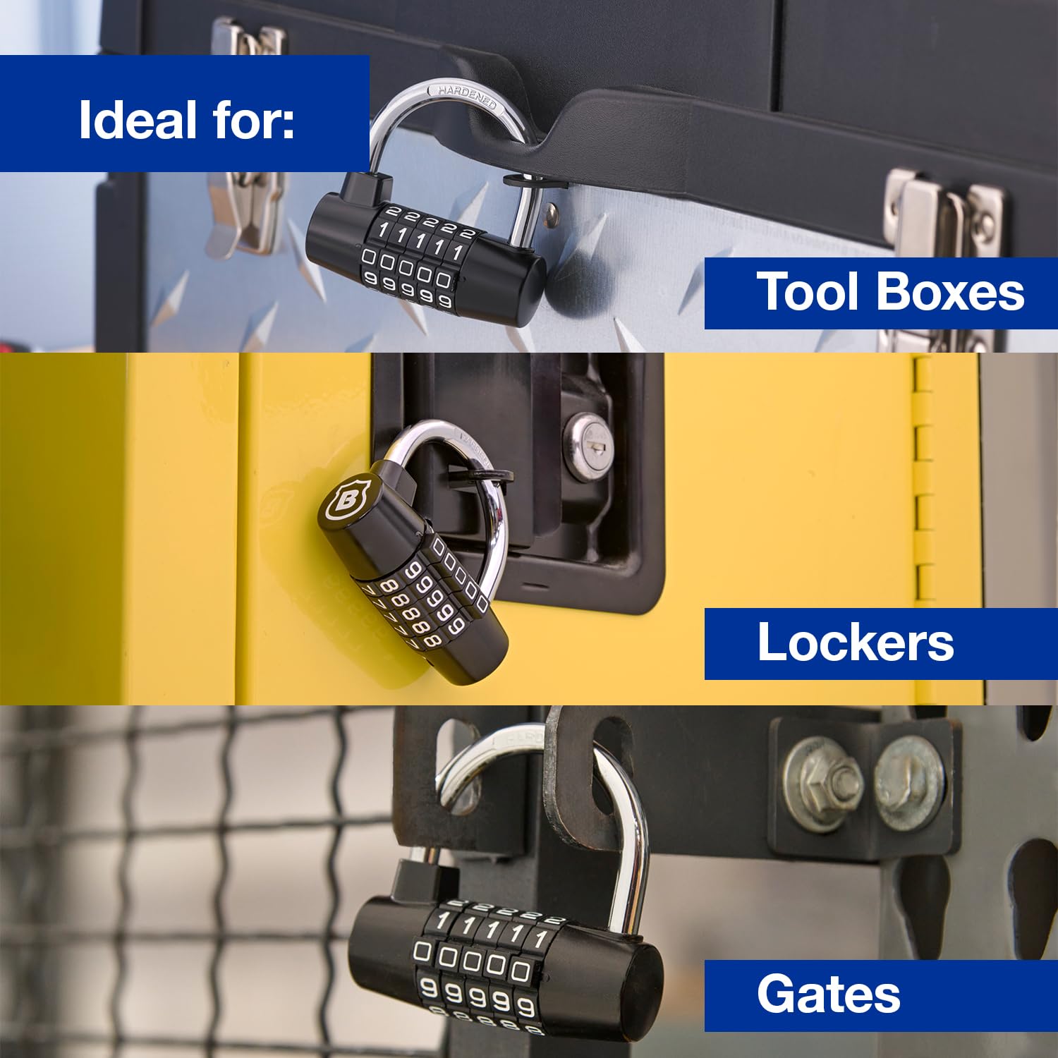 Snapklik.com : Brinks 2-7/8in Small U-Bar Resettable Combination Padlock
