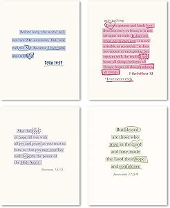 Amazon.com: FGFK Christian Bible Verses Wall Art Prints Set of 4 ...