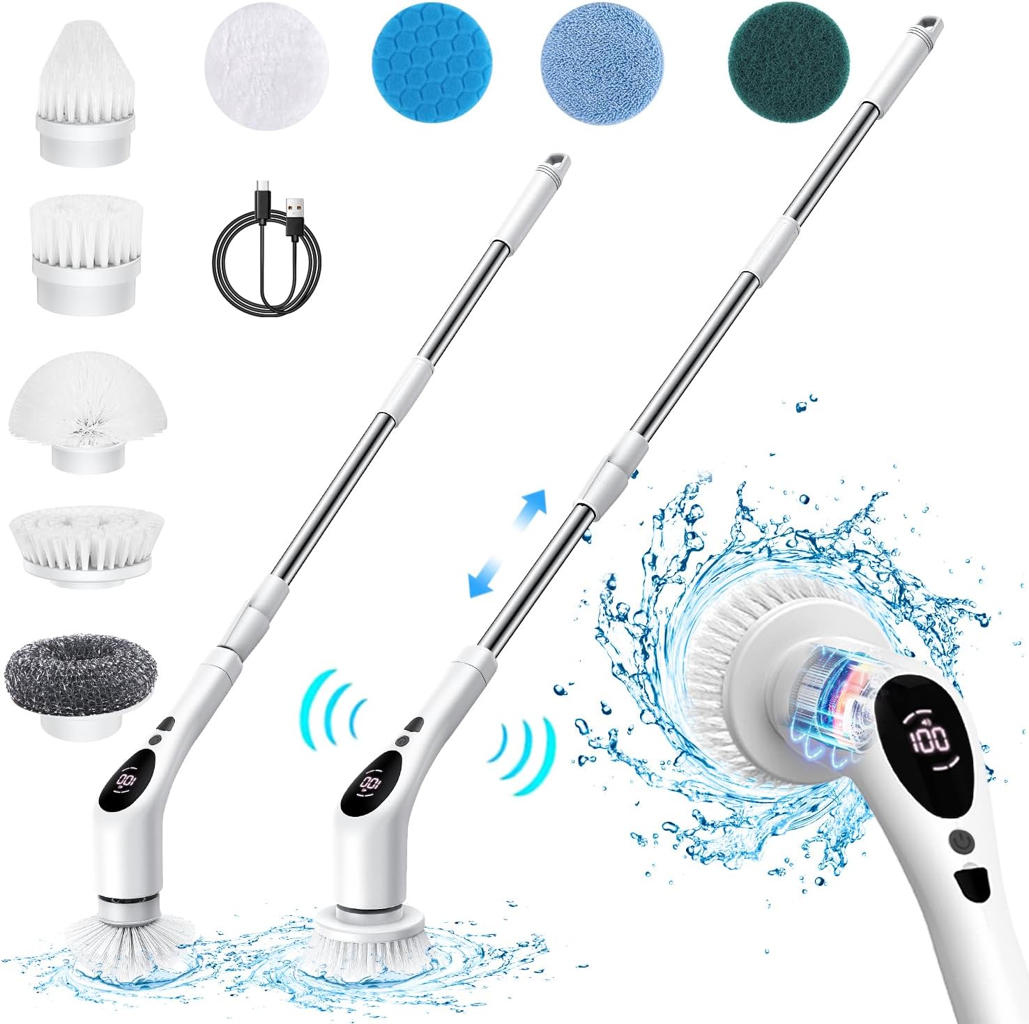 Amazon.com: Electric Spin Scrubber，New Cordless Cleaning Brush with ...