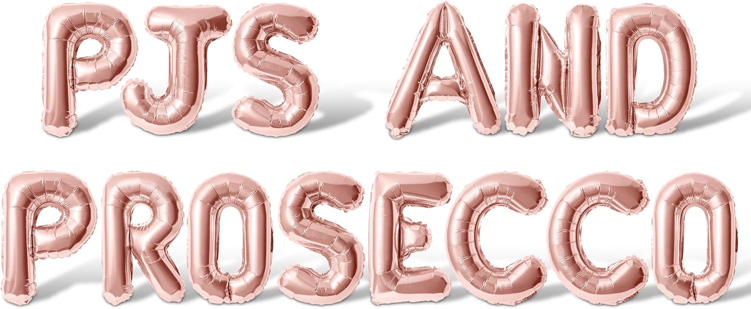 Amazon.com: Letter Balloons - PJS AND PROSECCO 16" Inch Alphabet ...