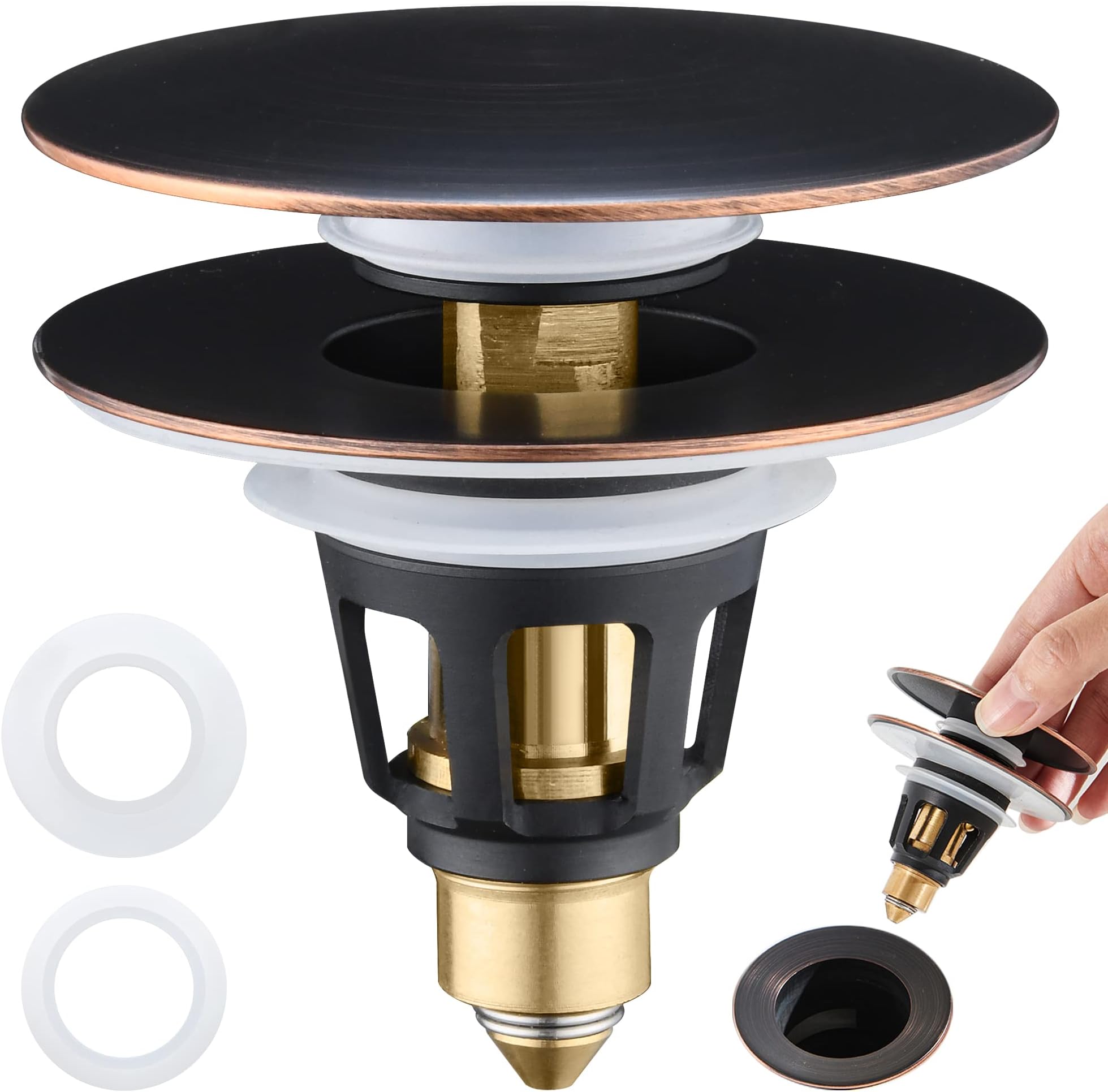 Moen Oil Rubbed Bronze Replacement Bathroom Pop-Up Sink Drain Plug and ...