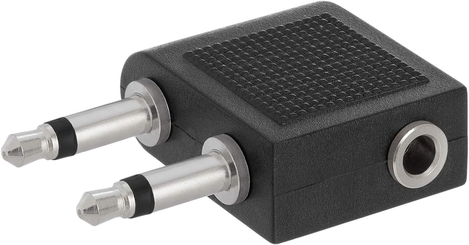 Amazon.com: Cmple - Audio Airplane Adapter Dual 3.5mm Male to 3.5mm ...