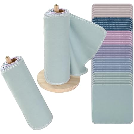 Amazon.com: 48 Pcs Paperless Towels Roll Washable Cotton Cloth ...