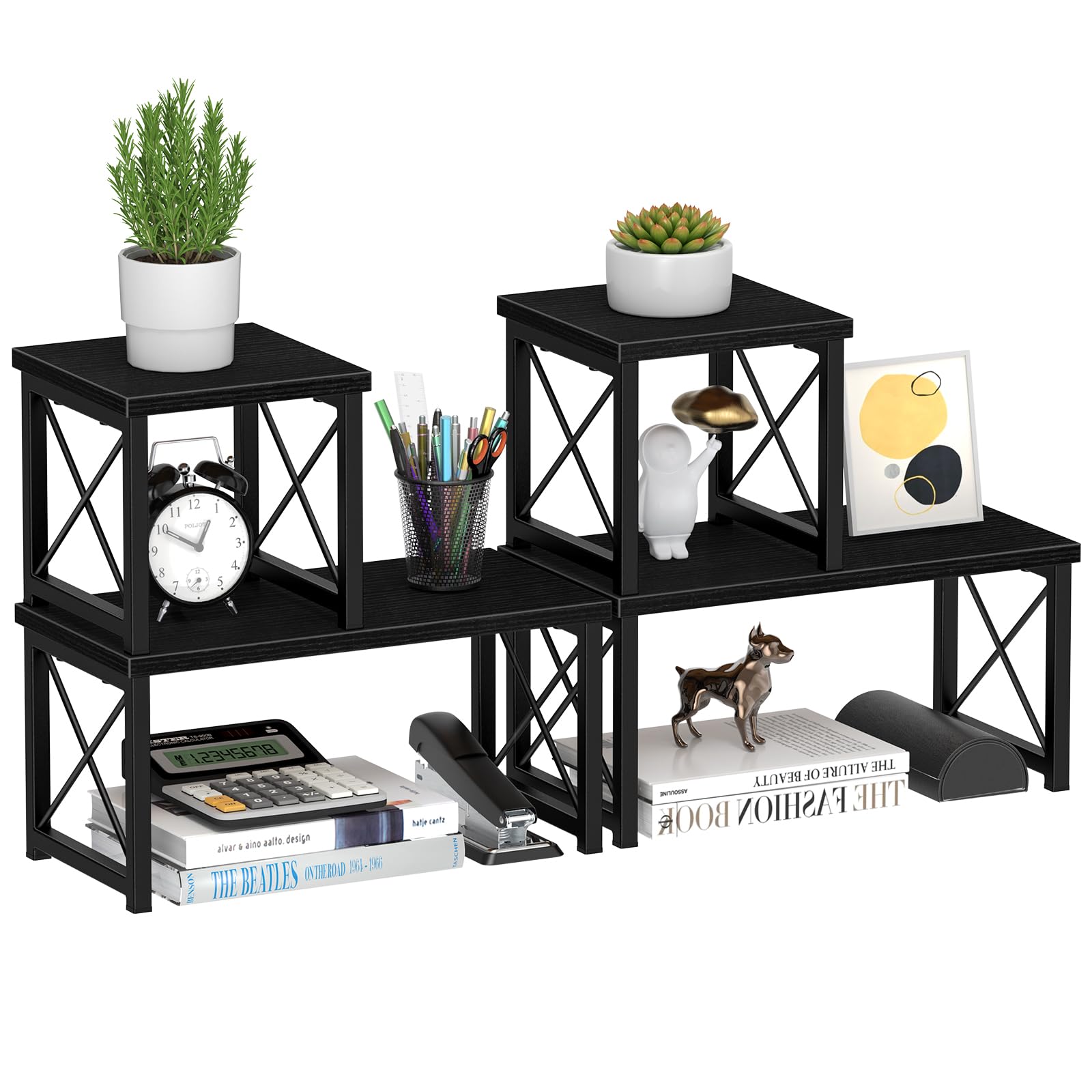Amazon.com: Honiter 2 Sets Desk Shelf, Desktop Organizer Shelf ...