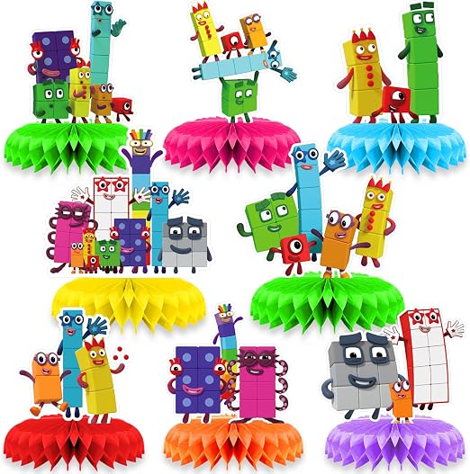 Amazon.com: 8pcs Number Blocks Birthday Decorations Honeycomb ...
