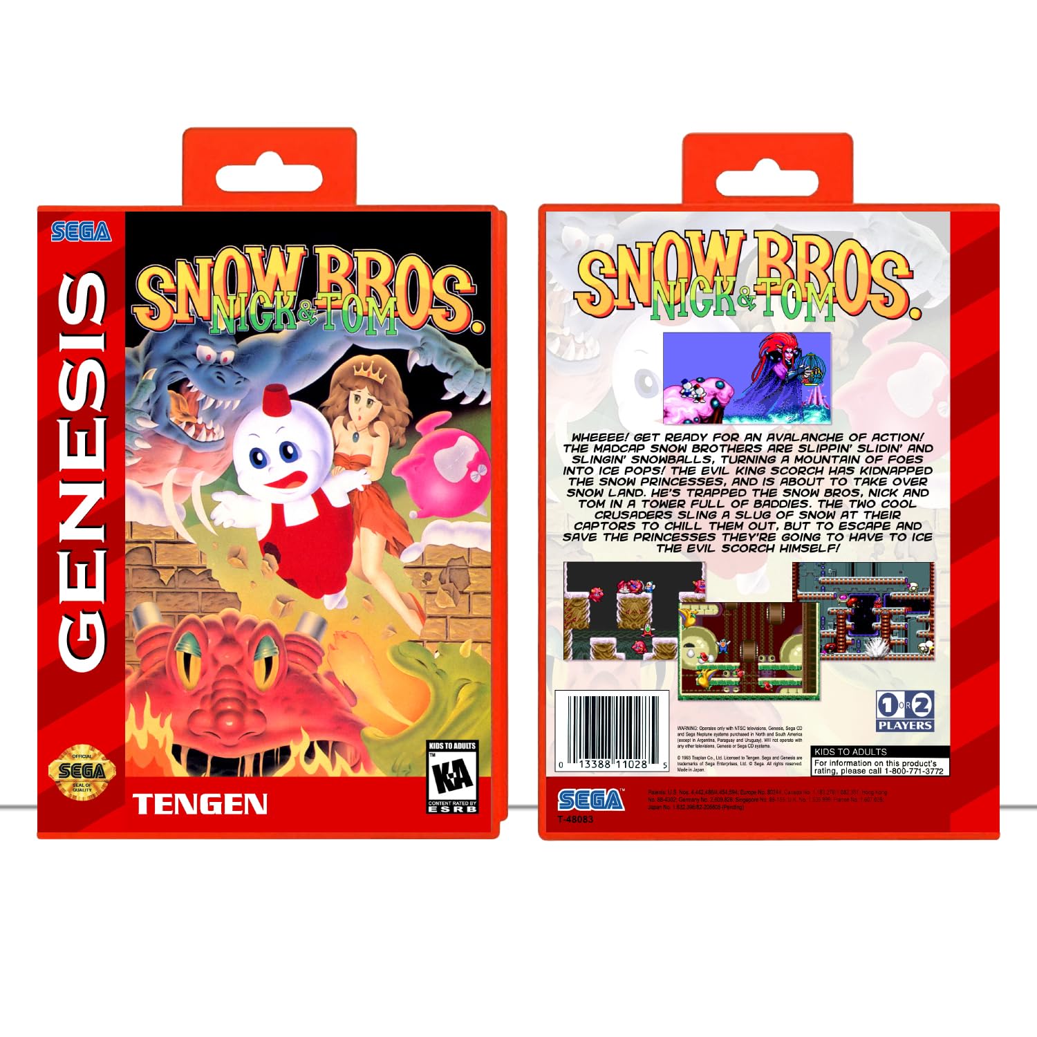 Amazon.com: Snow Bros.: Nick & Tom | (SGR) Sega Genesis - Game Case ...