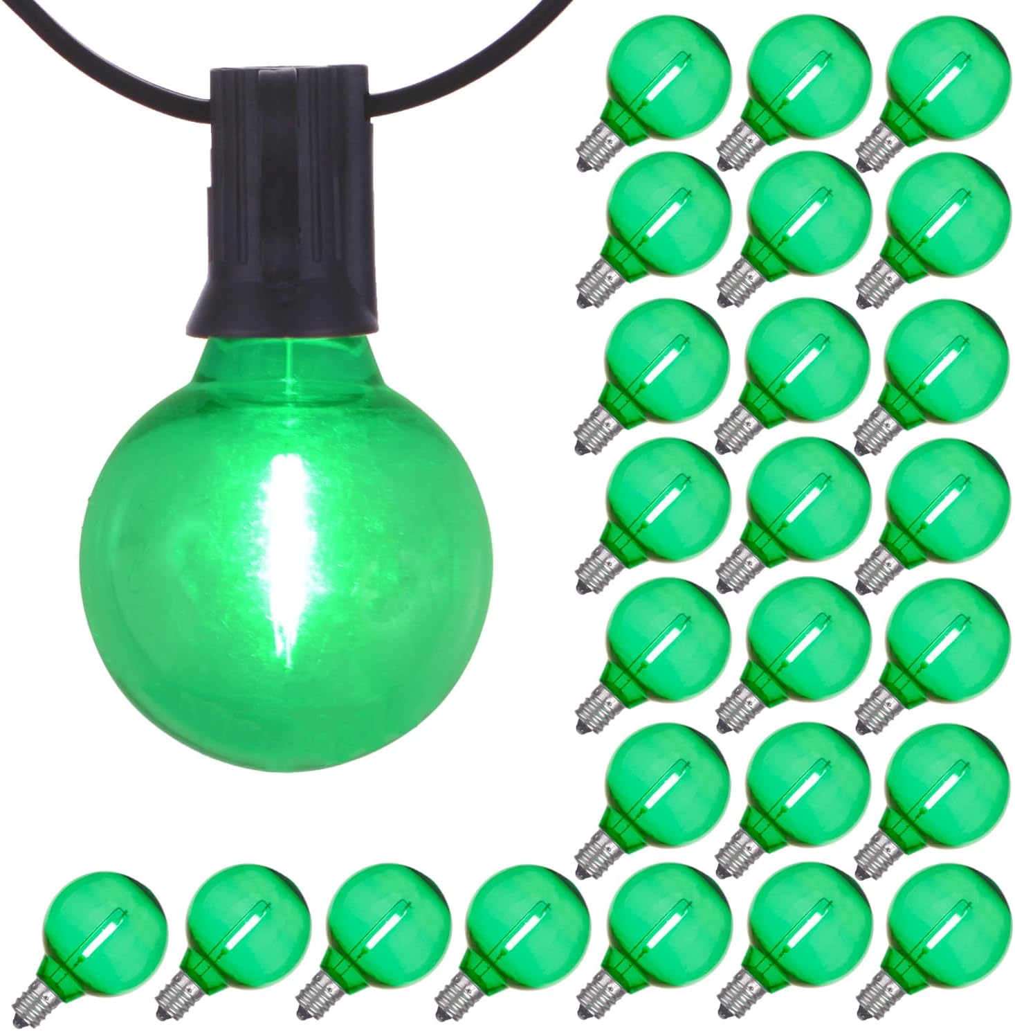 VENUSOP 10 Pack G40 Green Led Replacement Bulbs,E12/C7 Candelabra Base ...