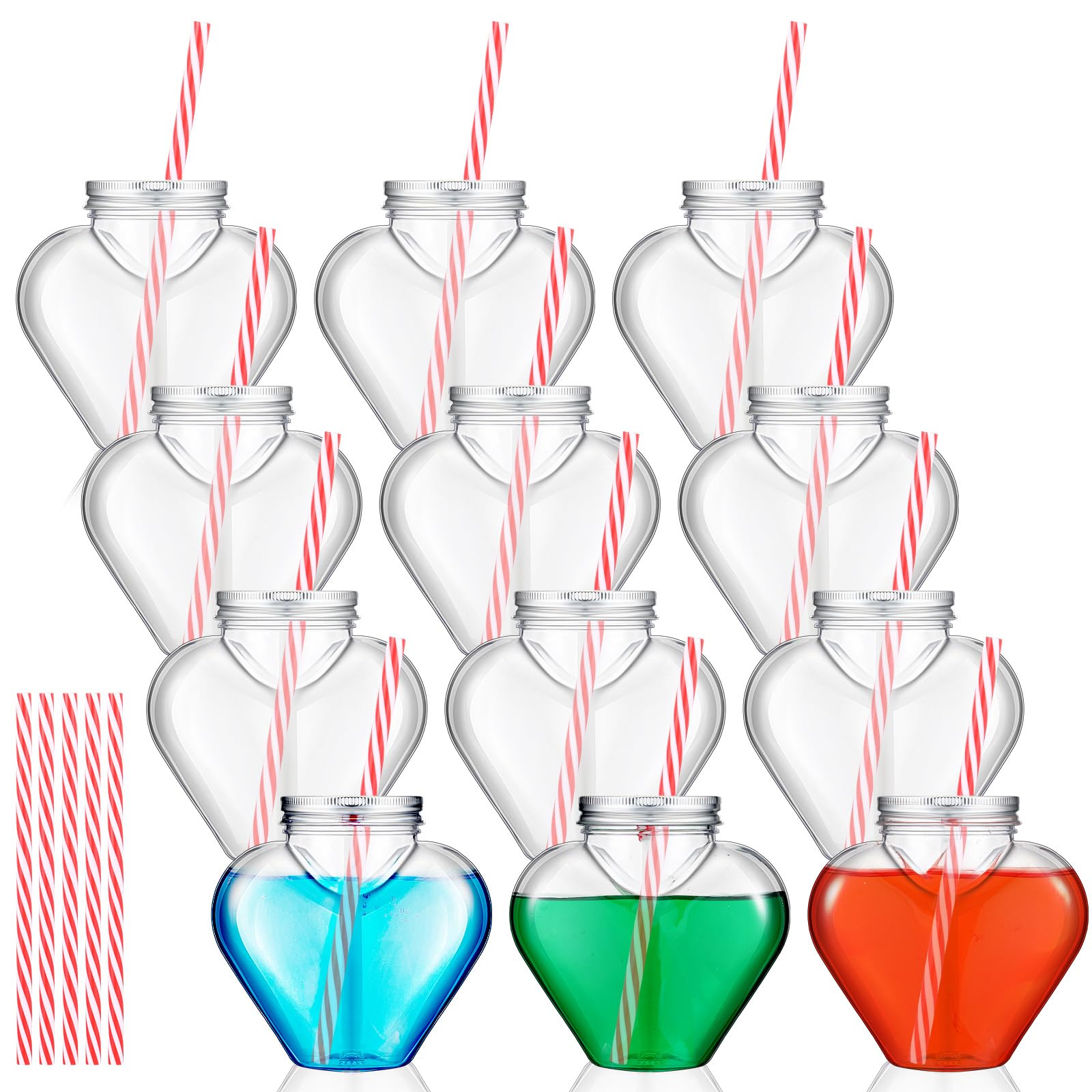 Amazon.com: Willinglong 12 Pcs 10 oz Valentine's Day Heart Shaped Cups ...