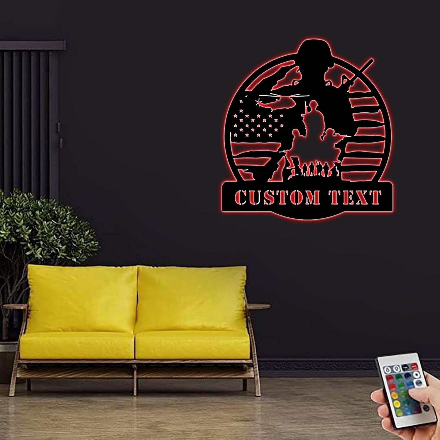 Army Neon Sign Wall, Military Wall Decor, Vietnam Veteran Metal Sign ...