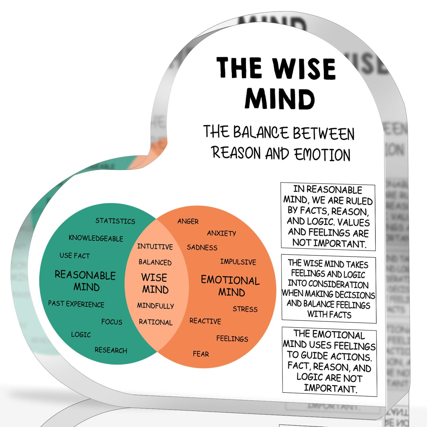Amazon.com: Wise mind, DBT therapy sign, Acrylic Heart Keepsake,Therapy ...