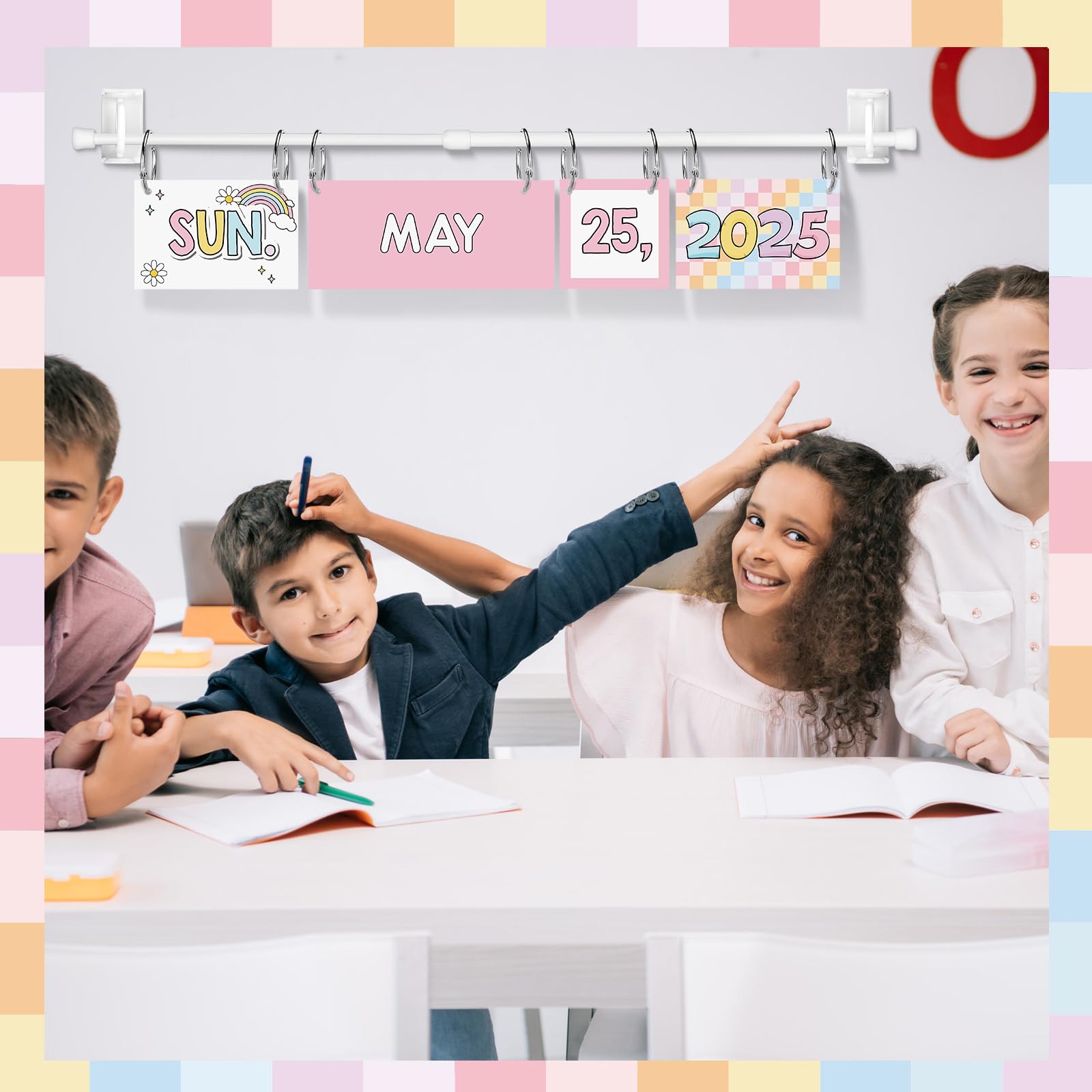 Pastel Calendar Set Bulletin Boards Calendar Bulletin Board Set Rainbow ...