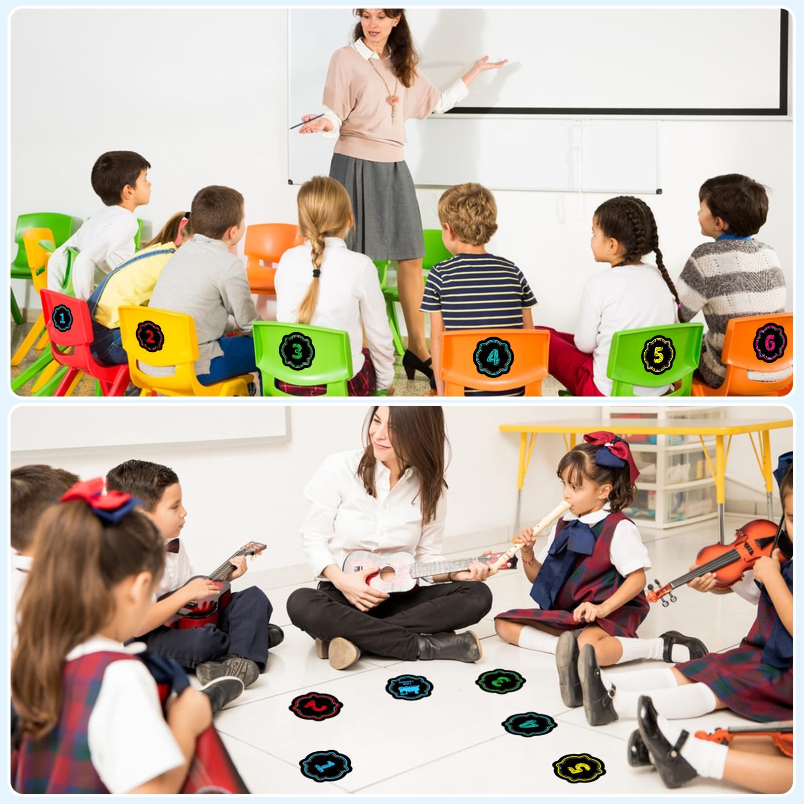 Snapklik.com : Floor Number Stickers For Classroom - Line Up Spots For ...