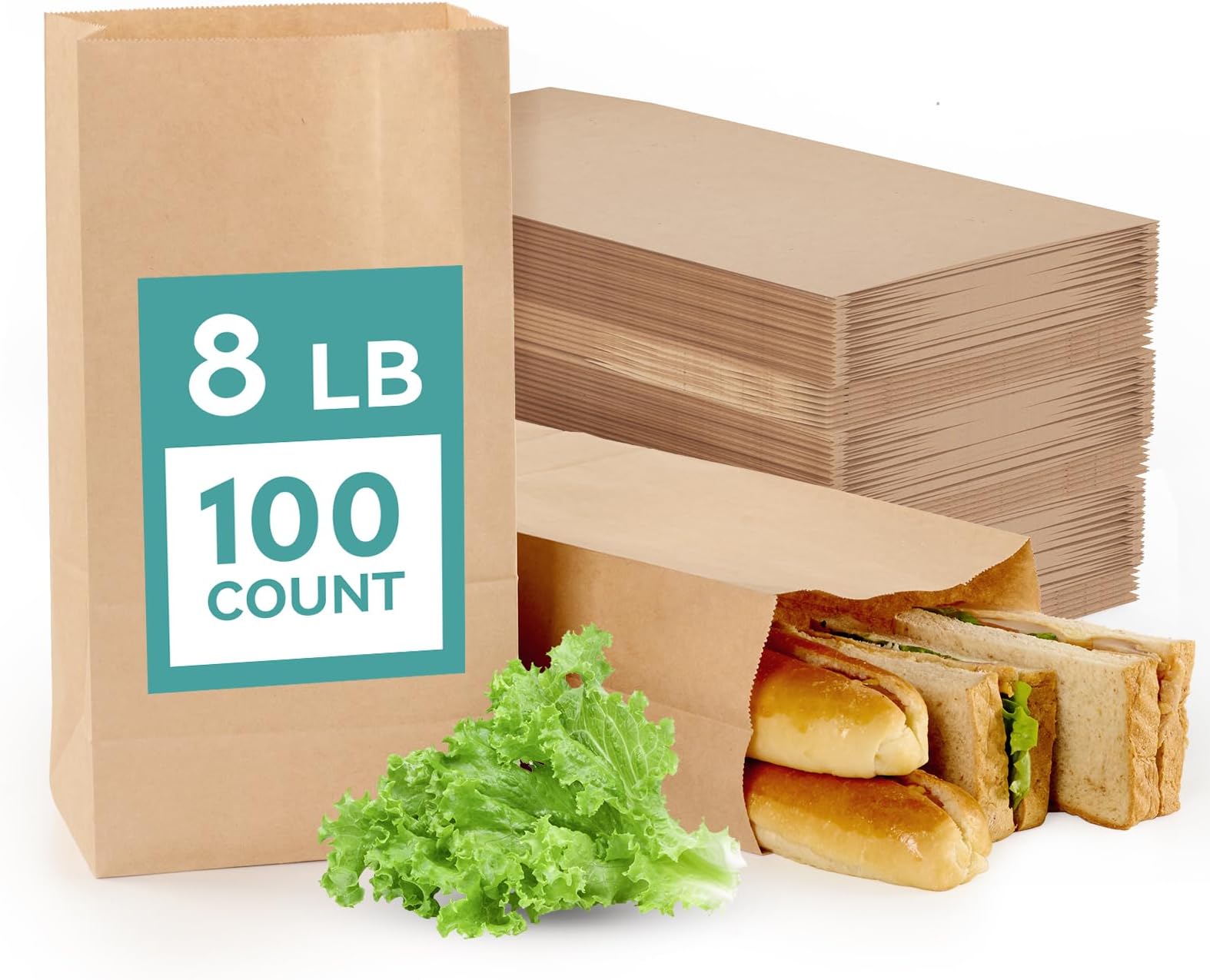 Amazon.com: SHOP&SAVE Brown Paper Lunch Bags XL, 60% Larger Than ...