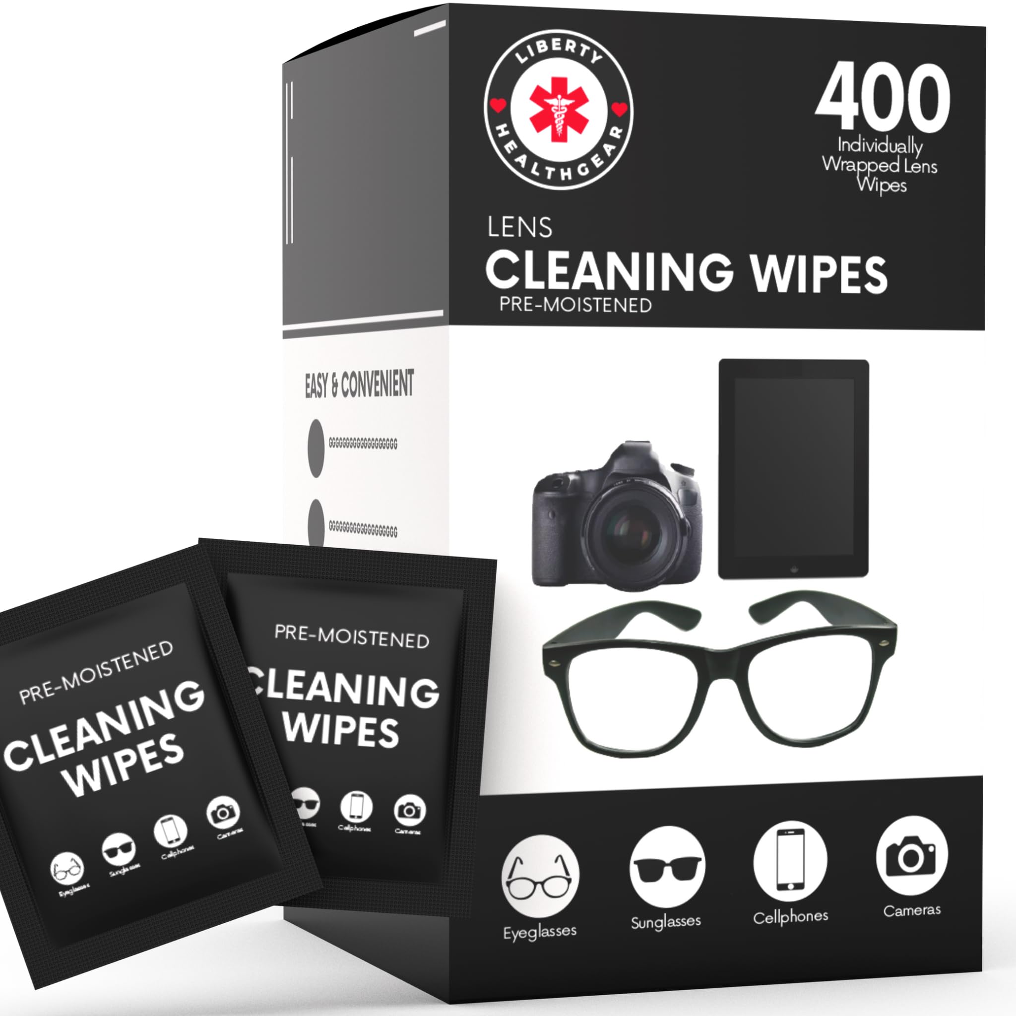 Amazon.com: Lens Wipes for Eyeglasses 400 Count | Pre-Moistened ...