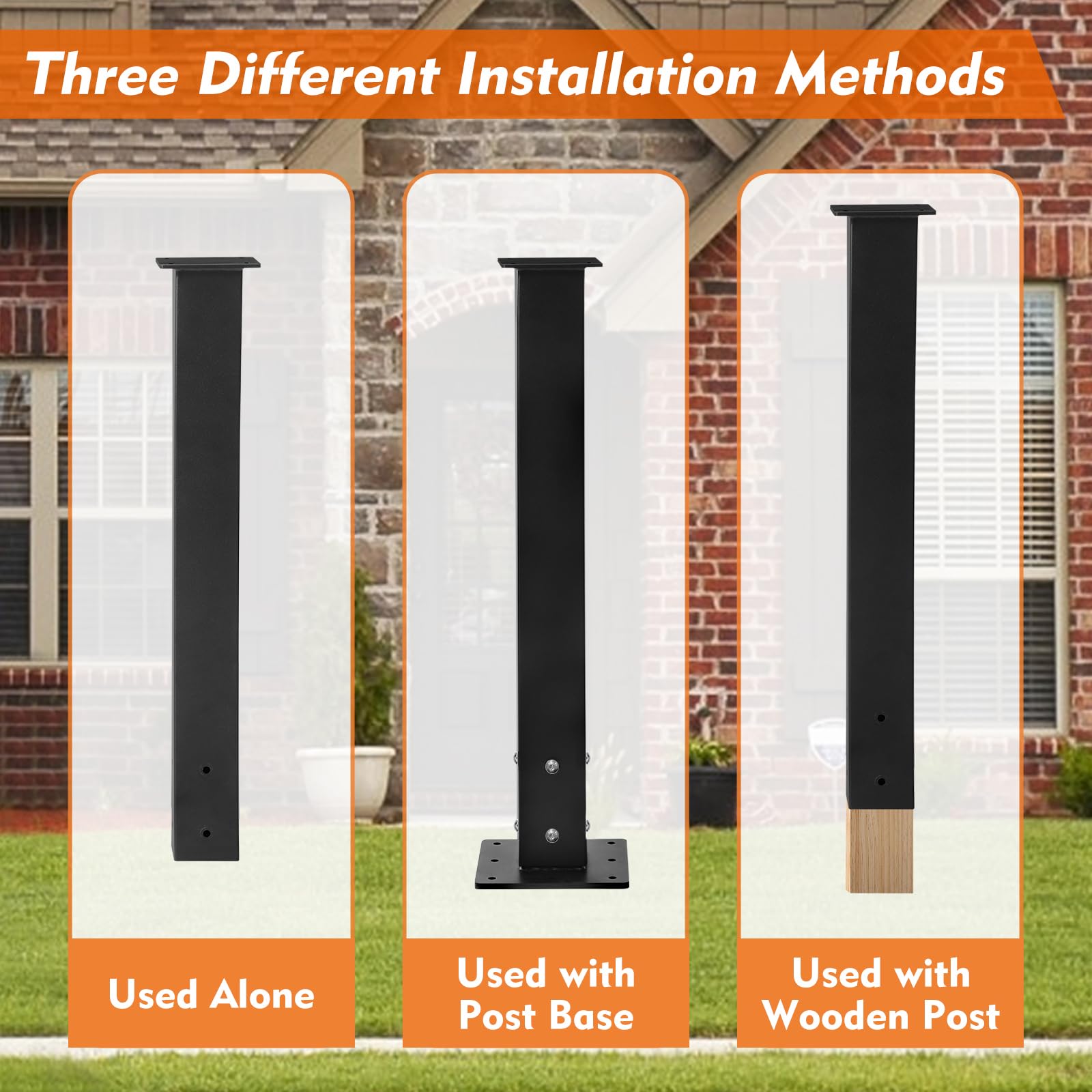Mailbox Post with Post Base, 27" High Mailbox Mounting Post, Heavy Duty ...