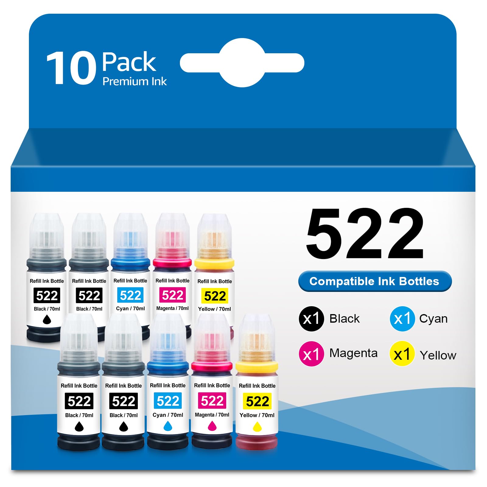 Amazon.com: Mutikor T522 522 Ink Bottles Combo Pack, Compatible 522 Ink ...