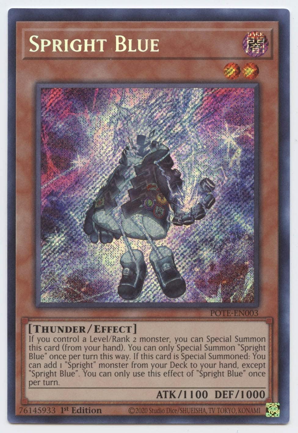 Amazon.com: Yu-Gi-Oh! Spright Blue - POTE-EN003 - Secret Rare - 1st ...