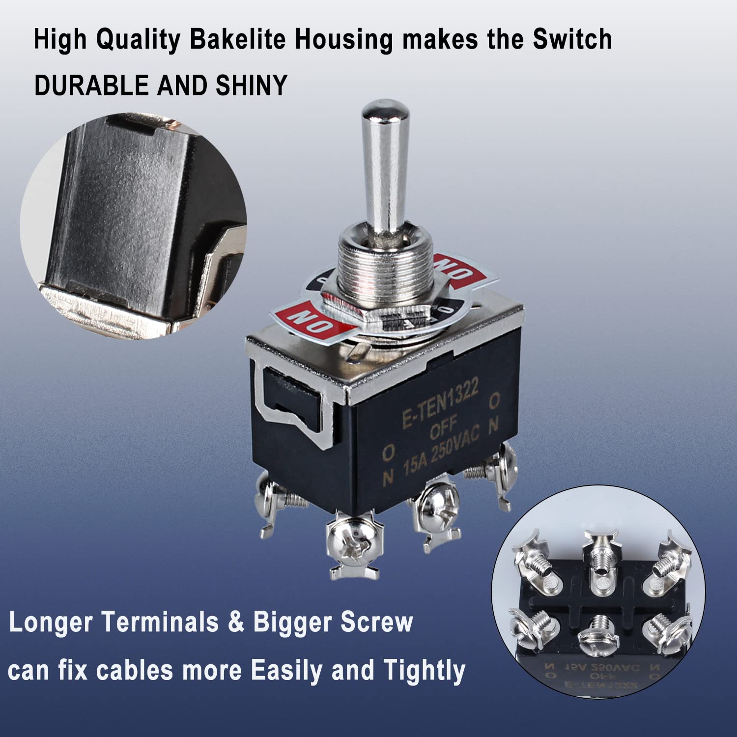 Snapklik.com : DMWD 2pcs Latching Heavy Duty Rocker Toggle Switch 20A ...
