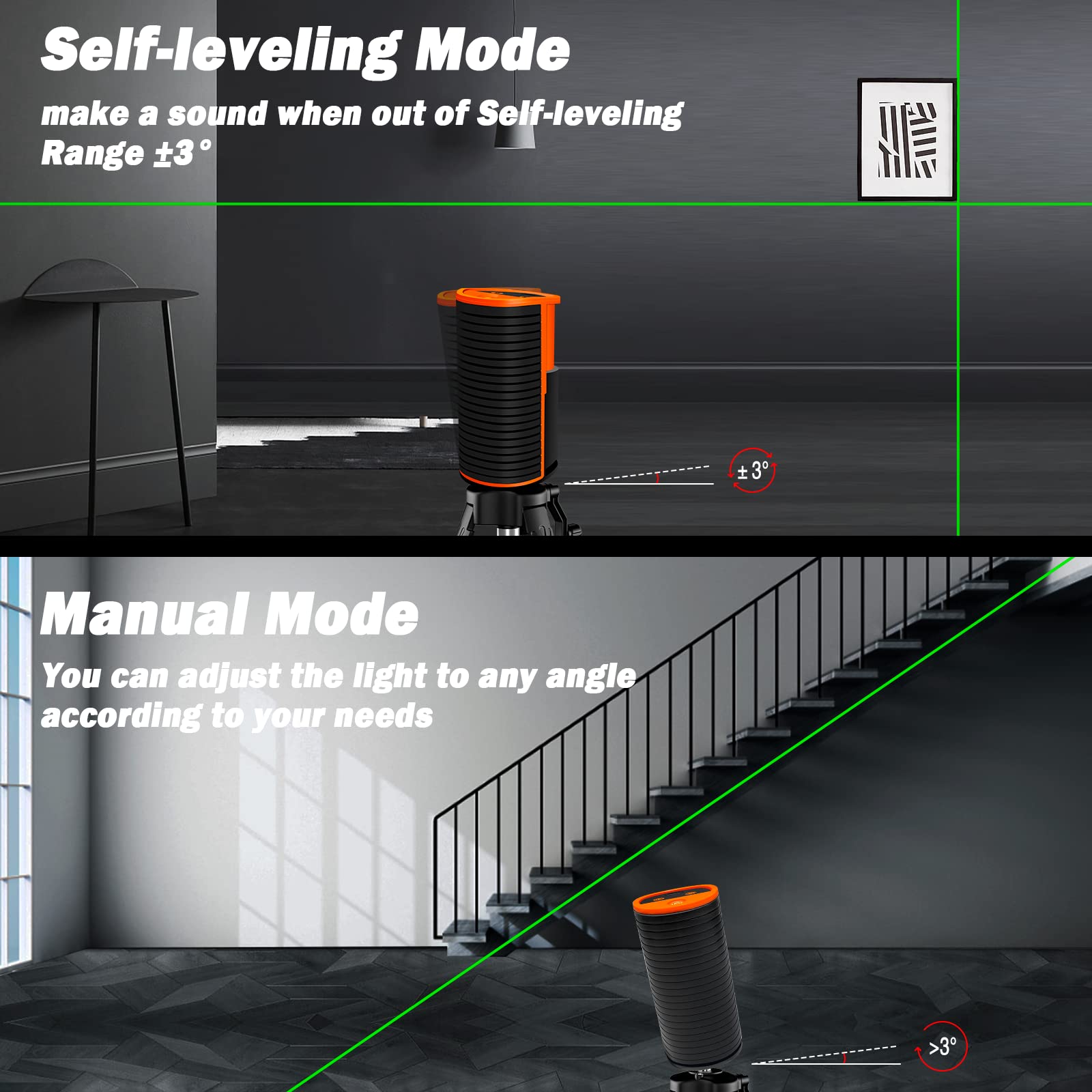 Snapklik.com : HARDELL Laser Level Tool, Self-Leveling Laser Level