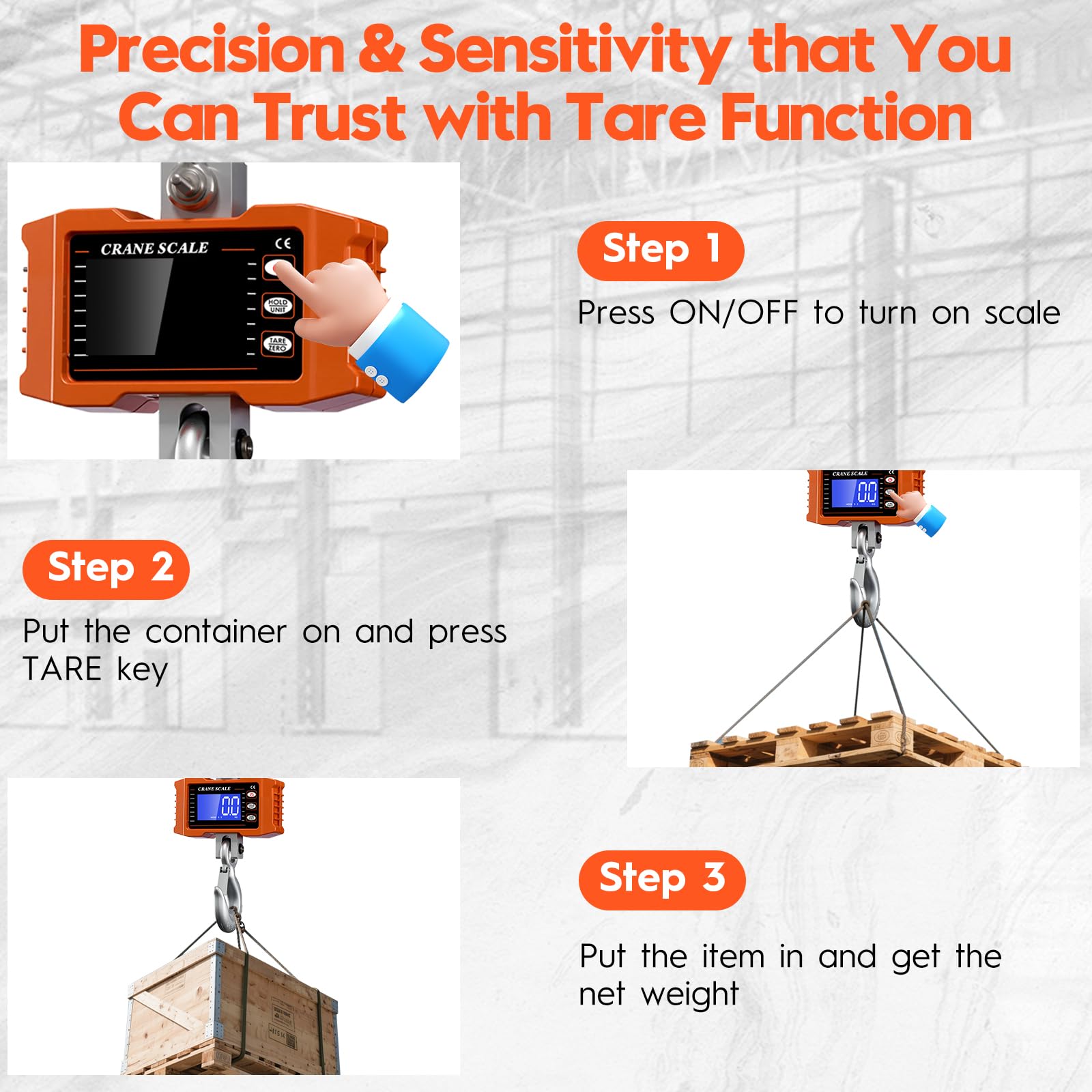 Digital Hanging Scale VEVOR Digital Crane Scale, 2200 Lbs/1000 Kg ...