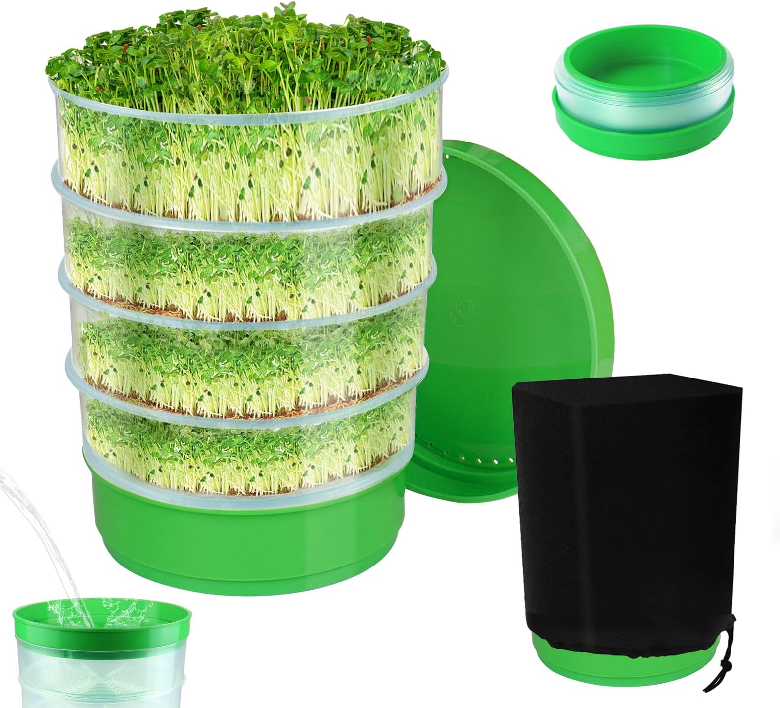 Amazon.com : Microgreens Growing Kit Organic No Soil – BPA FREE ...