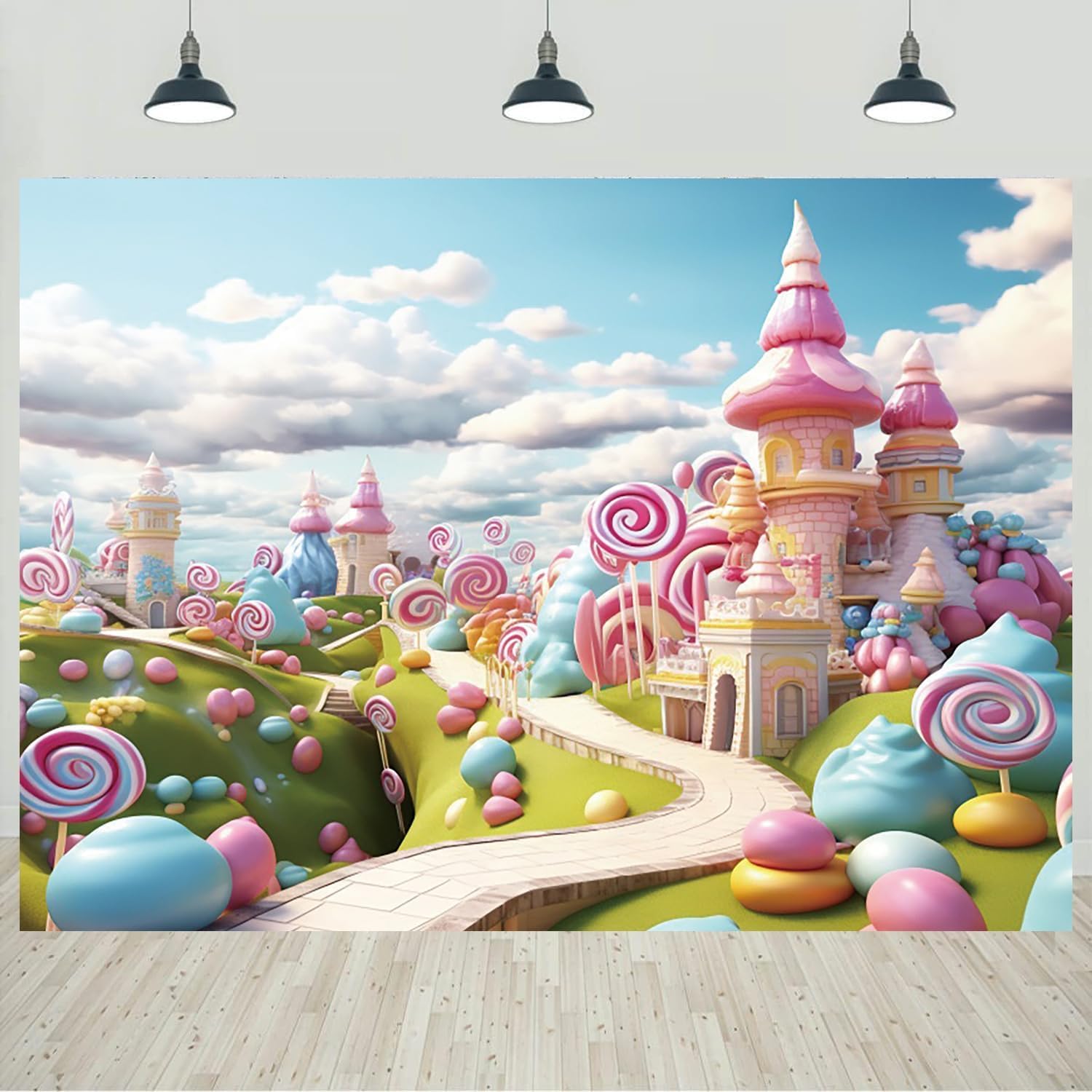 Amazon.com : 15x10ft Candyland Backdrop Fantasy Sweet Candy Castle ...