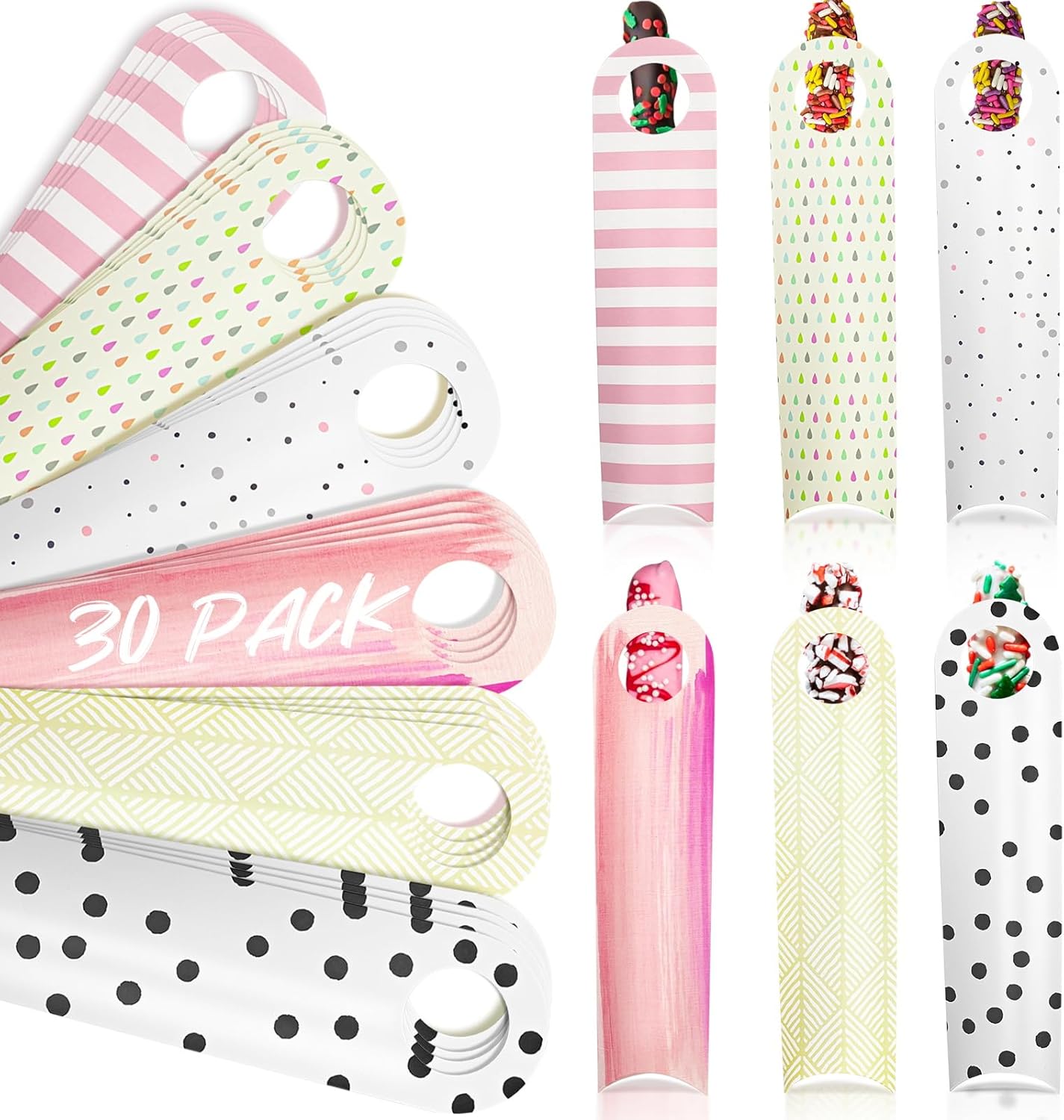 Amazon.com: Vowcarol Pretzel Rod Boxes, 30 Pack Assorted Party Favor ...