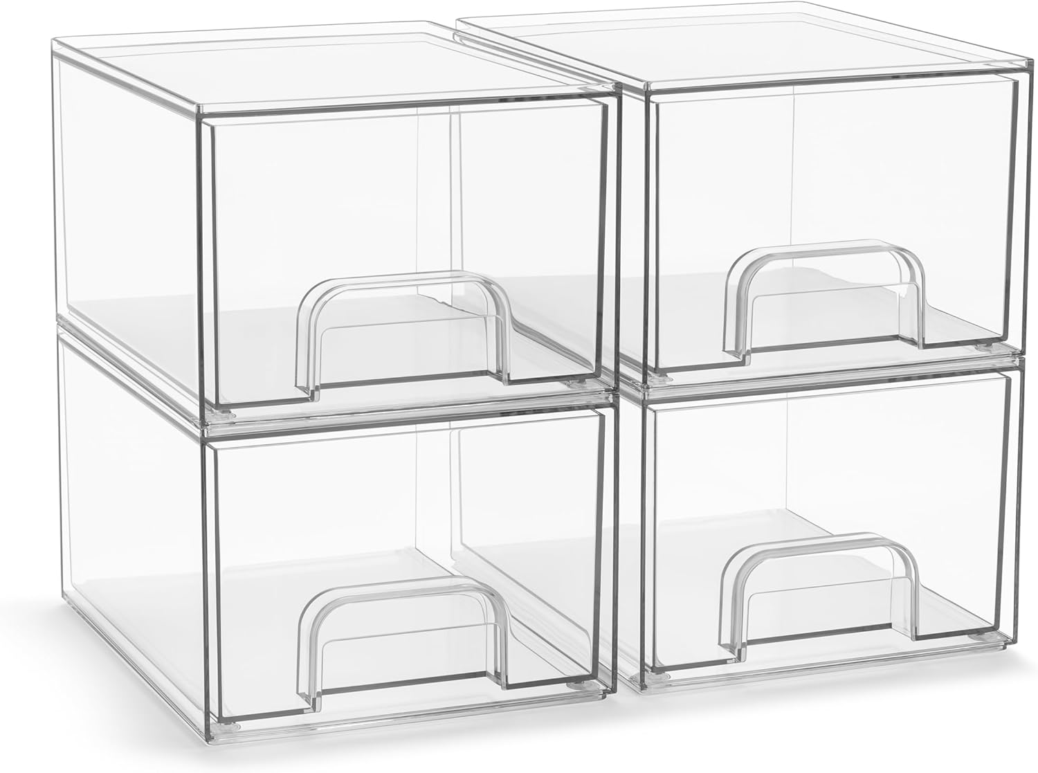 Amazon.com: Sorbus Acrylic Storage Containers - 4 Pack, Stackable ...