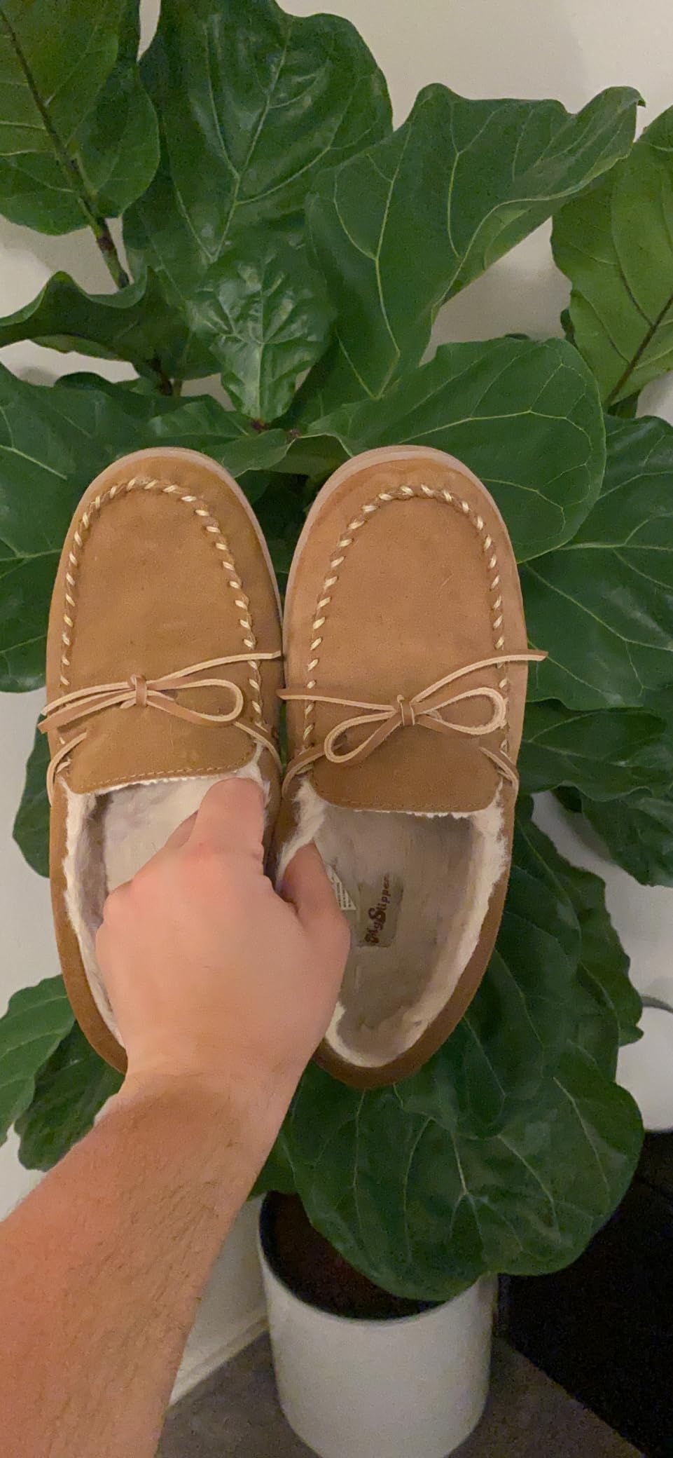 Amazon.com | MySlipper Men's Size 11 Olive Moccasin Slippers By ...