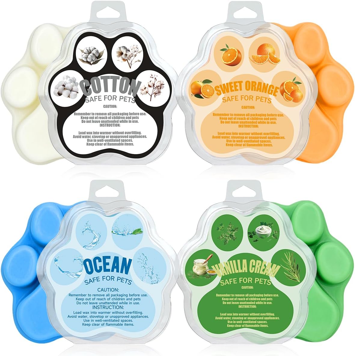 Amazon.com: 4 Pack 3 oz Scented Melting Wax for Candle Warmers, 4 ...